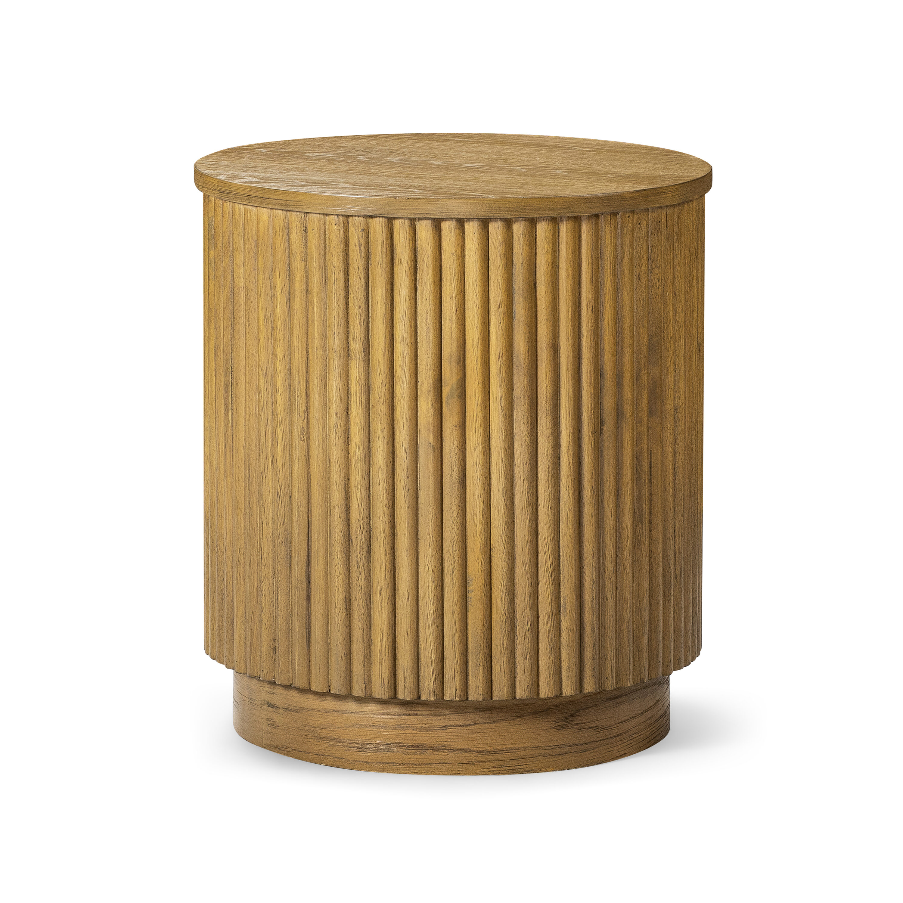 Maven Lane Dallas Round Side Table in Aged Natural in the End Tables ...