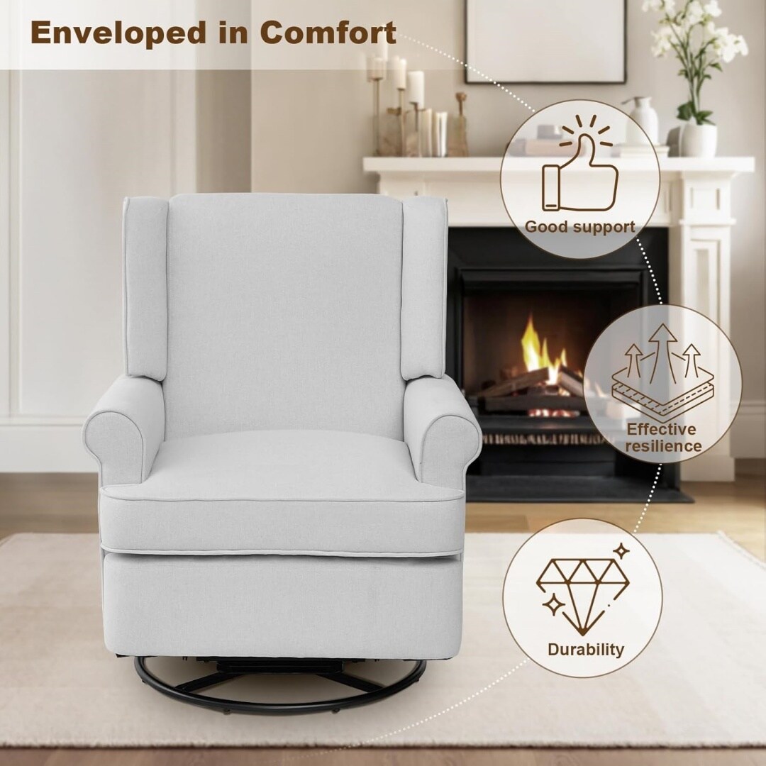 Garvee Modern Swivel Glider Rocking Recliner Nursery Chair Soothing ...
