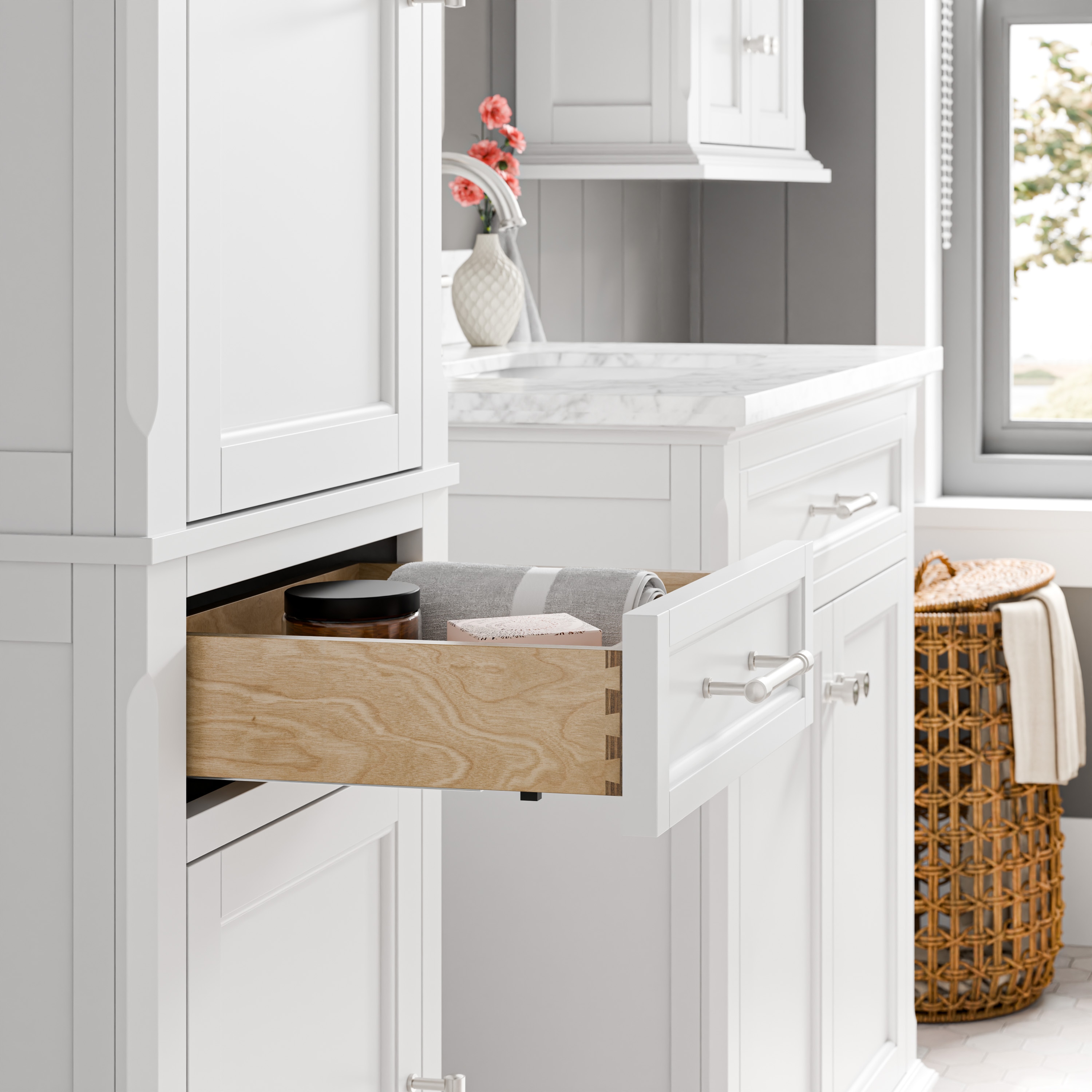 allen + roth Roveland 20-in x 66-in x 18-in White Freestanding Soft ...