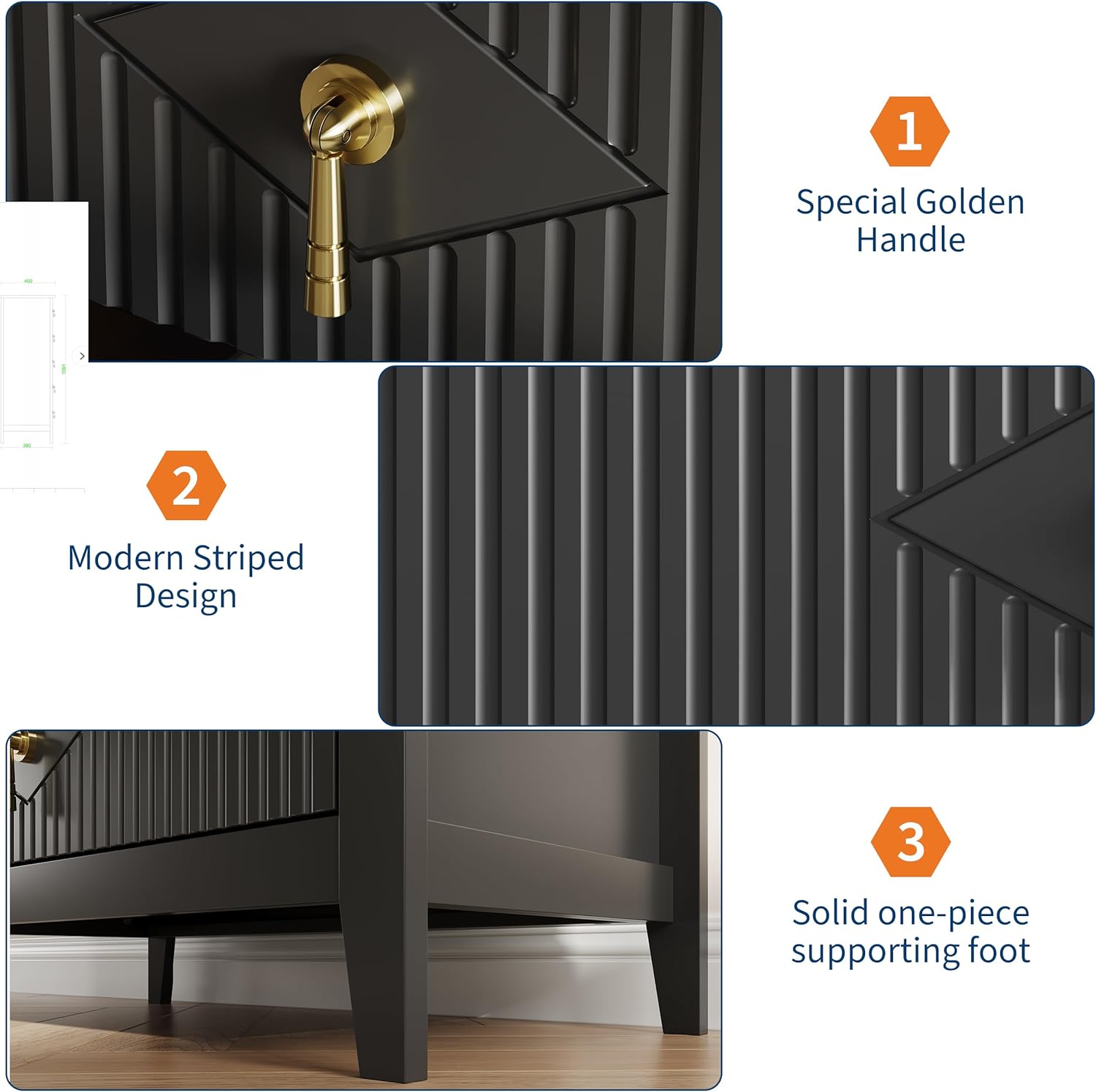 Garvee Fluted Dresser for Bedroom 43 Tall Storage Organizer Cabinet ...