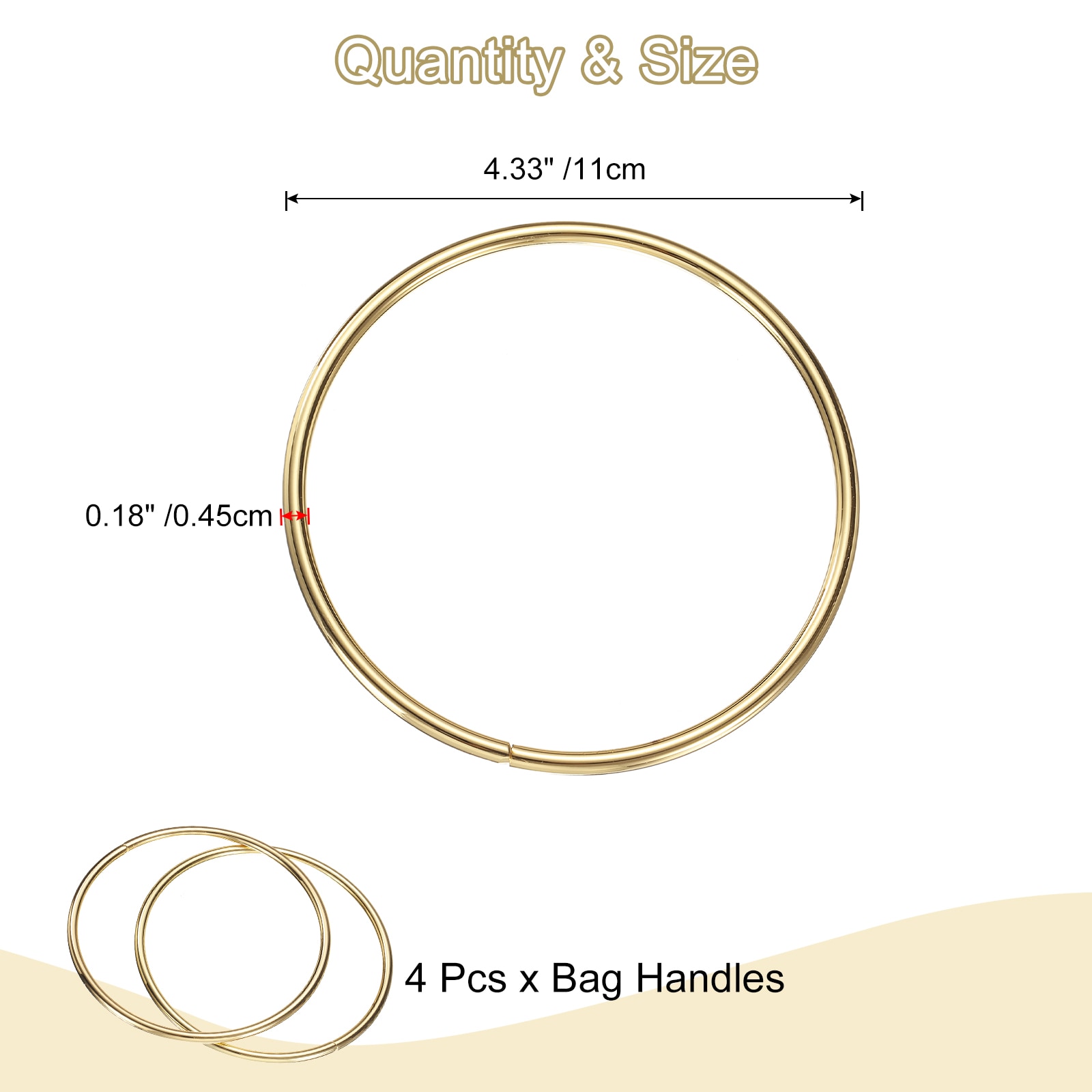 Unique Bargains 4pcs Metal Purse Handle Round Handbag Ring Buckle Bag ...