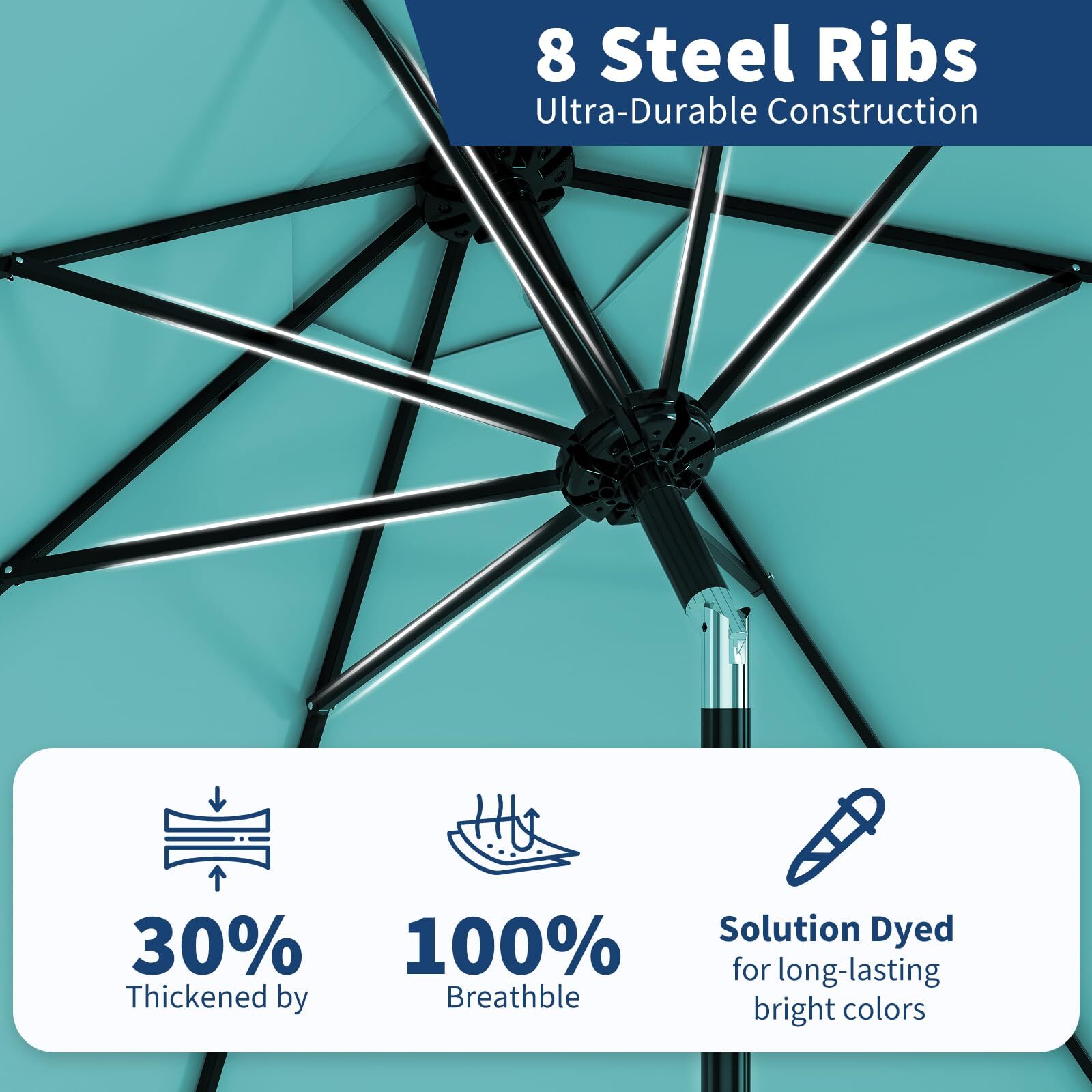 Aoile 9ft Table Umbrella with Crank Lift and Push Button Tilt - Lake ...
