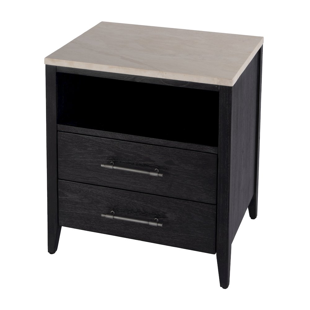 Butler Specialty Averly 22W Marble Top 2 Drawer Nightstand with Shelf ...