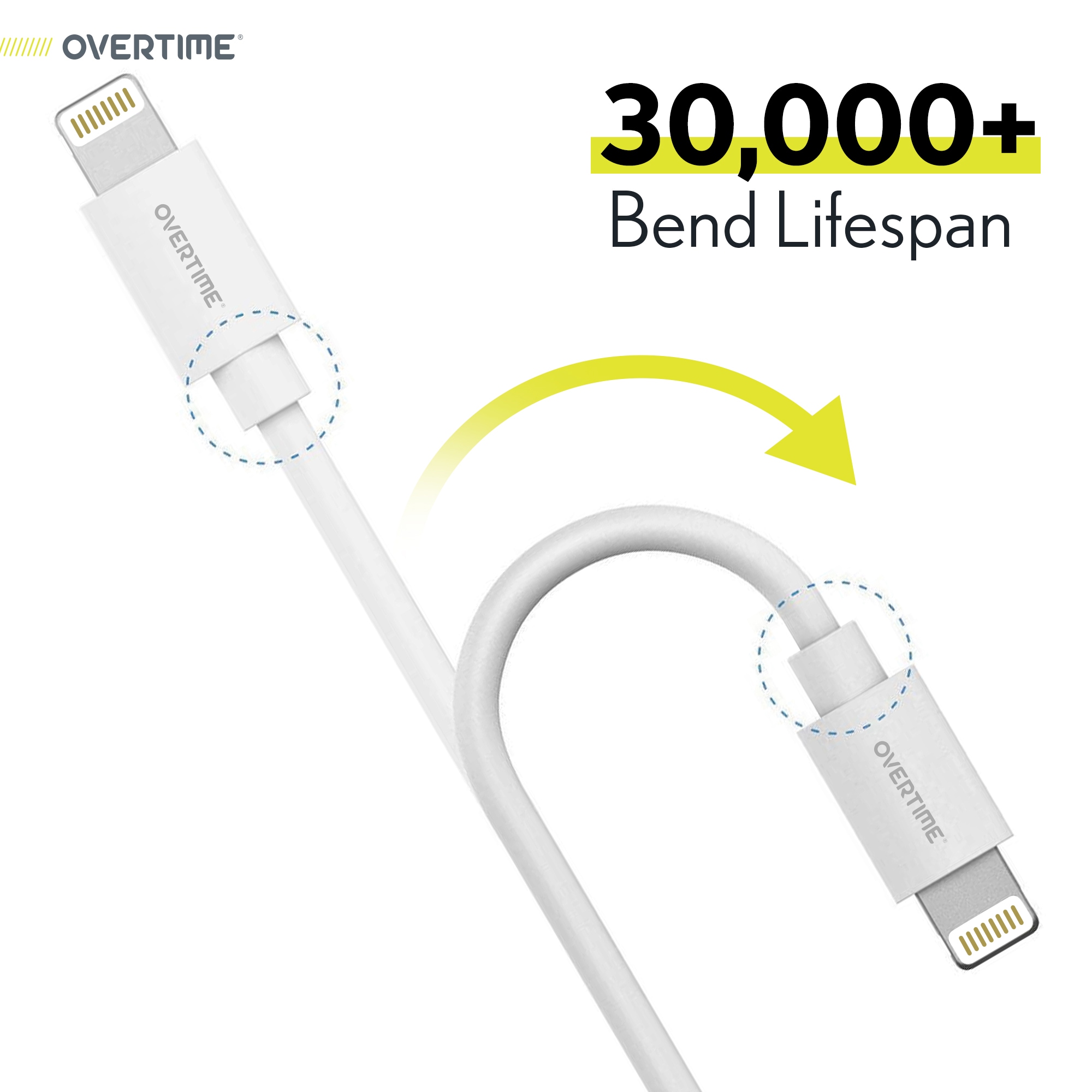 Overtime Apple MFI Certified 10ft USB to Lightning Charging Cable 3PCS ...