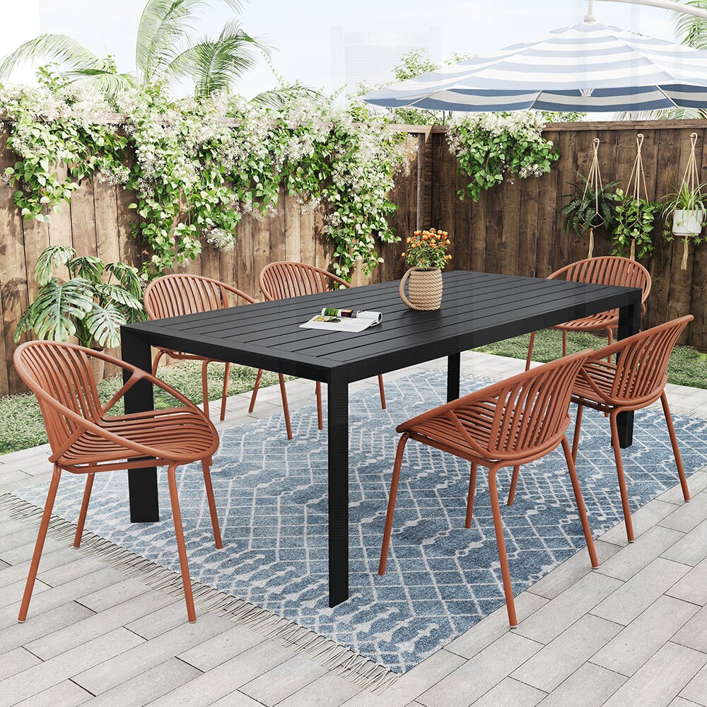 Watnature Stackable Patio Dining Chairs Set of 2 Modern Breathable ...