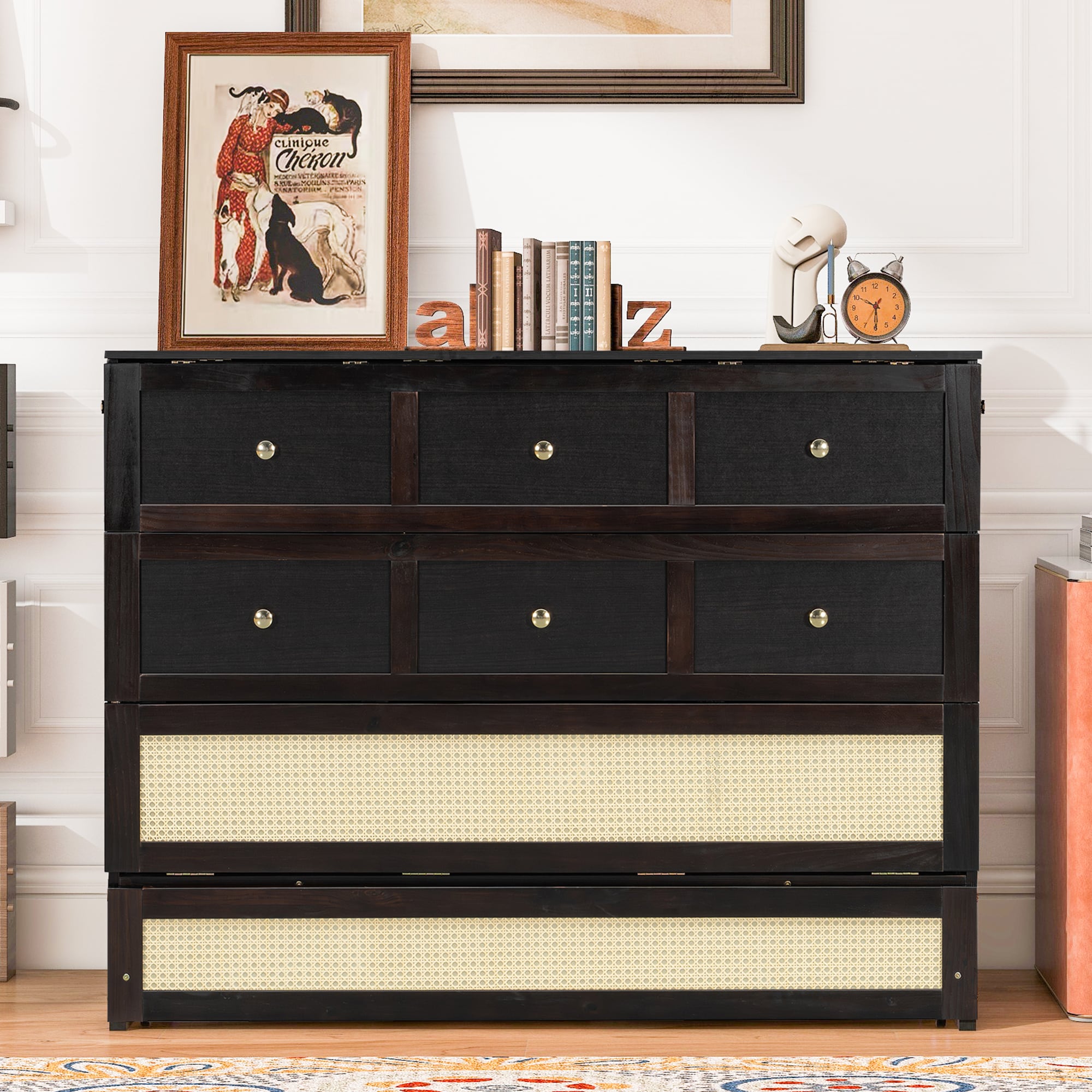 ModernLuxe Assembly Required Full Size Murphy Bed with Large ...