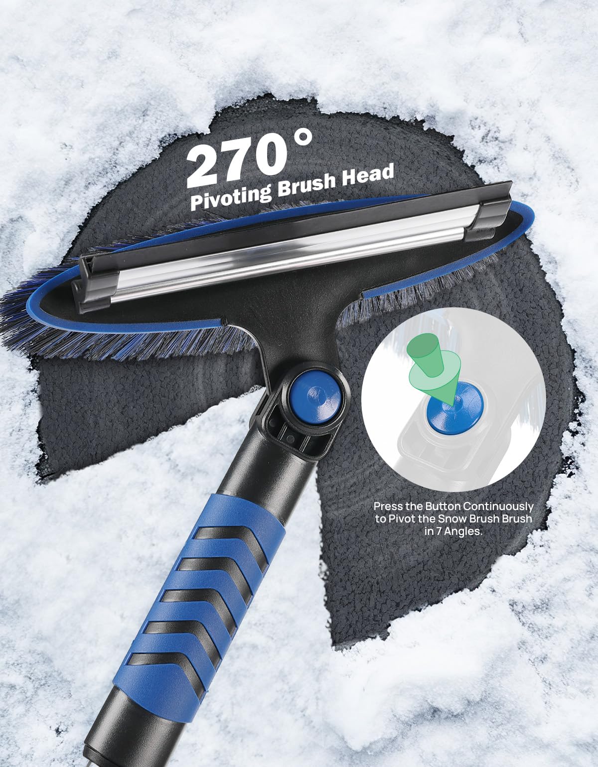 Afoxsos 41.5 inch Extendable Snow Brush and Ice Scraper Set 270 Degree ...
