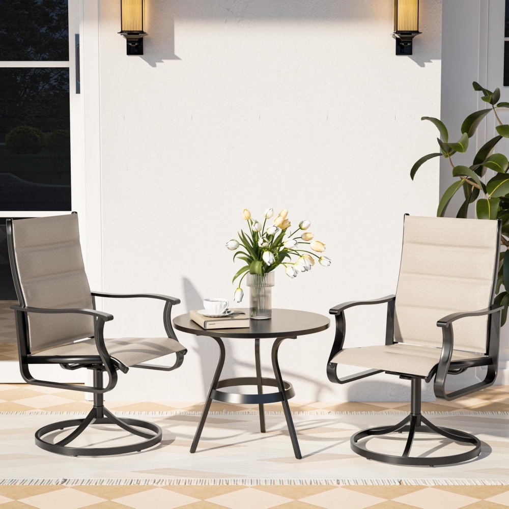 UDPATIO Patio Swivel Dining Chairs Set of 2 Outdoor High Back Dining ...