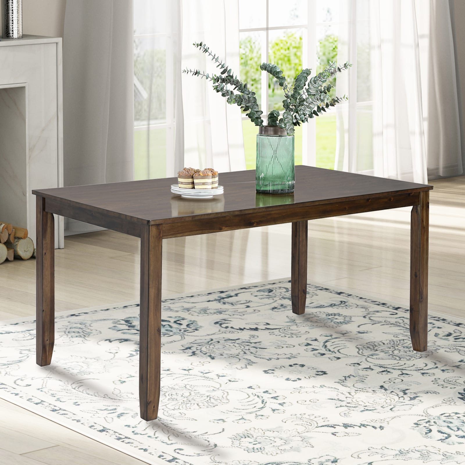 Wooden Dining Rectangular Table Dining & Kitchen Furniture at Lowes.com