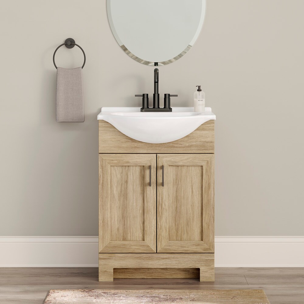 Style Selections Euro 24-in Sandstone Single Sink Bathroom Vanity with ...