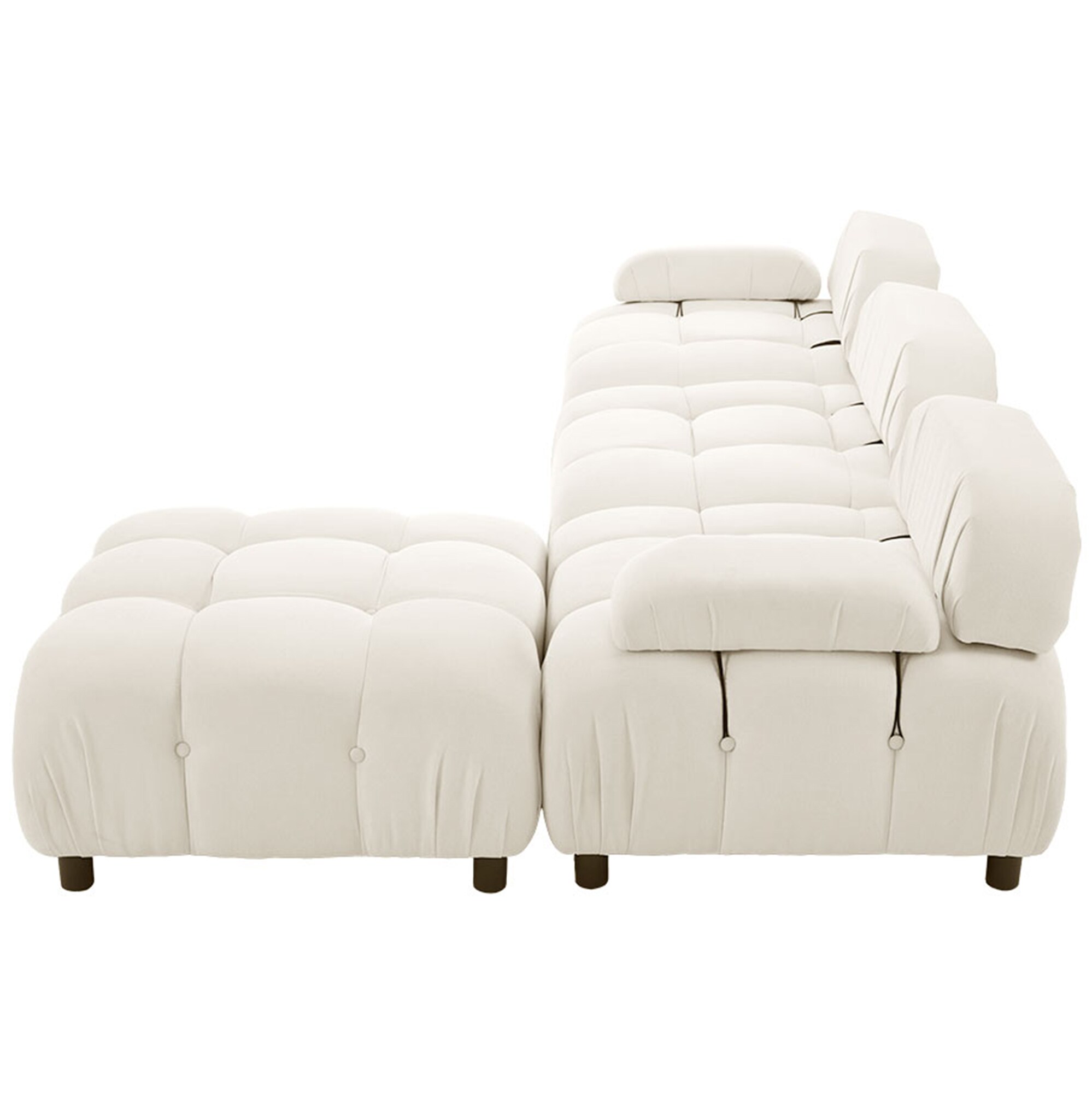 Clihome Modern 4 -Piece Polyester/Polyester blend Beige Living Room Set ...
