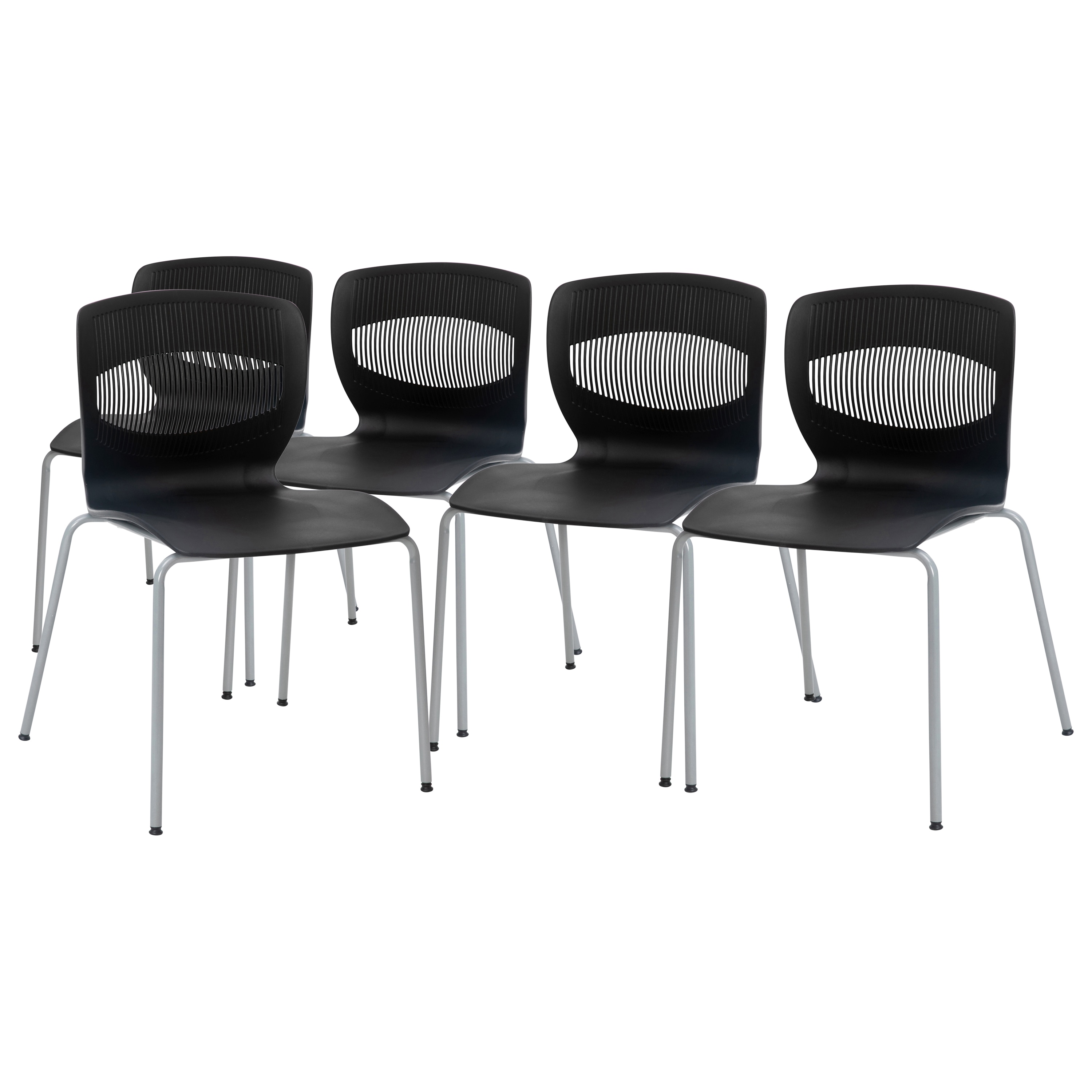 Emma + Oliver Arcana Series Set of 5 Heavy Duty 770 lb Capacity Black ...