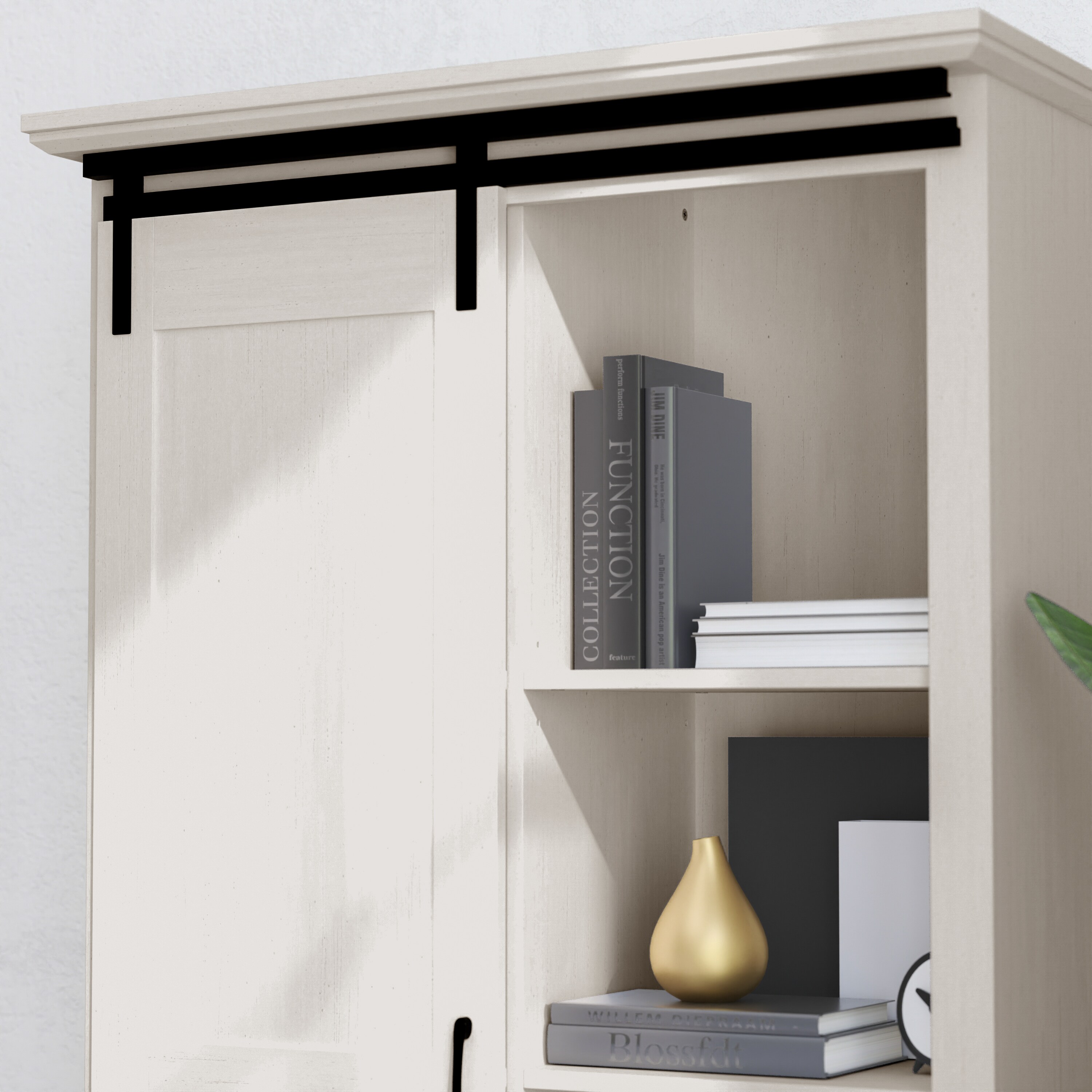 Merrick Lane Finnoula 36-in Wide Farmhouse Storage Cabinet; Semi-Open ...