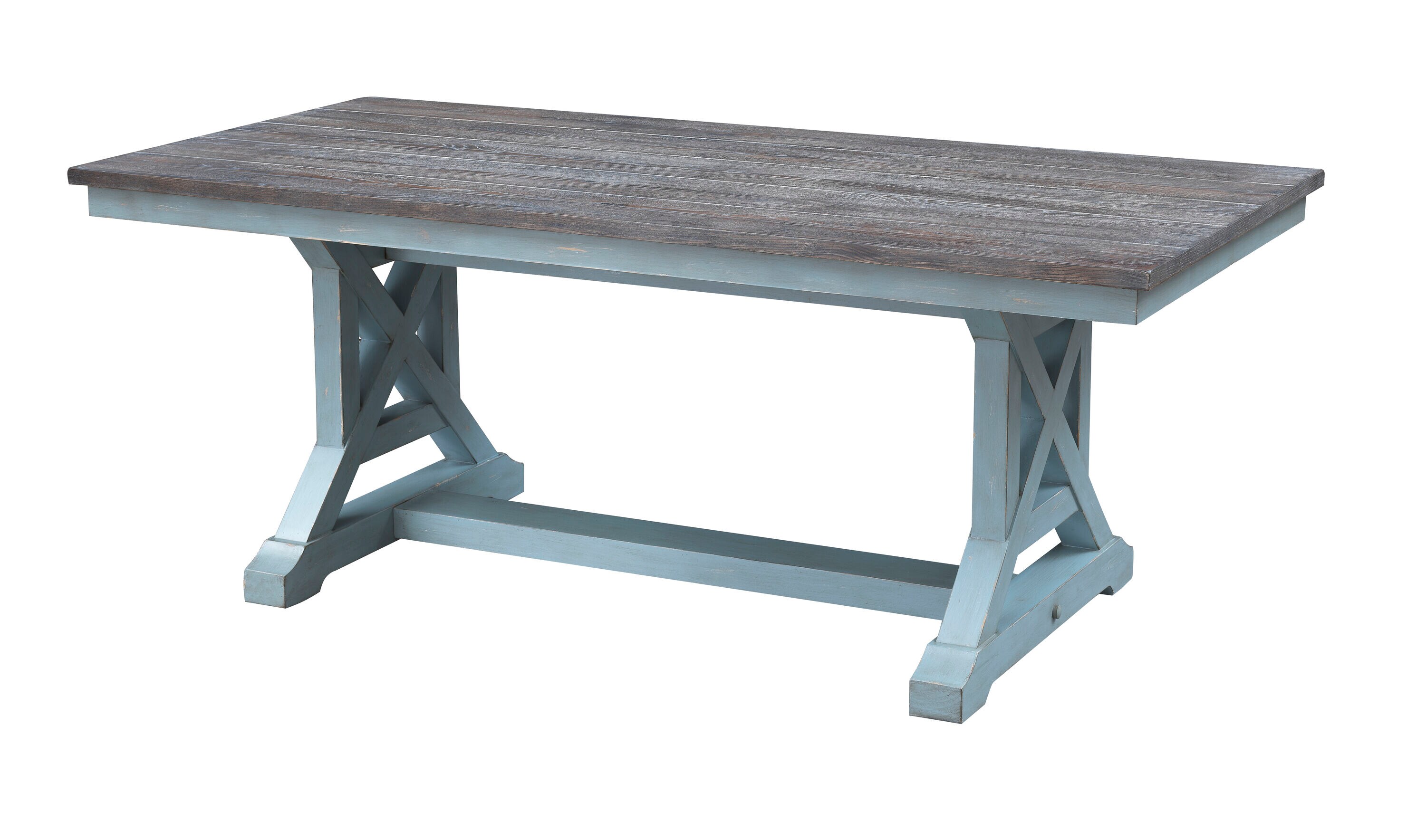 Coast to Coast Bar Harbor Blue Transitional Dining Table, Wood with ...