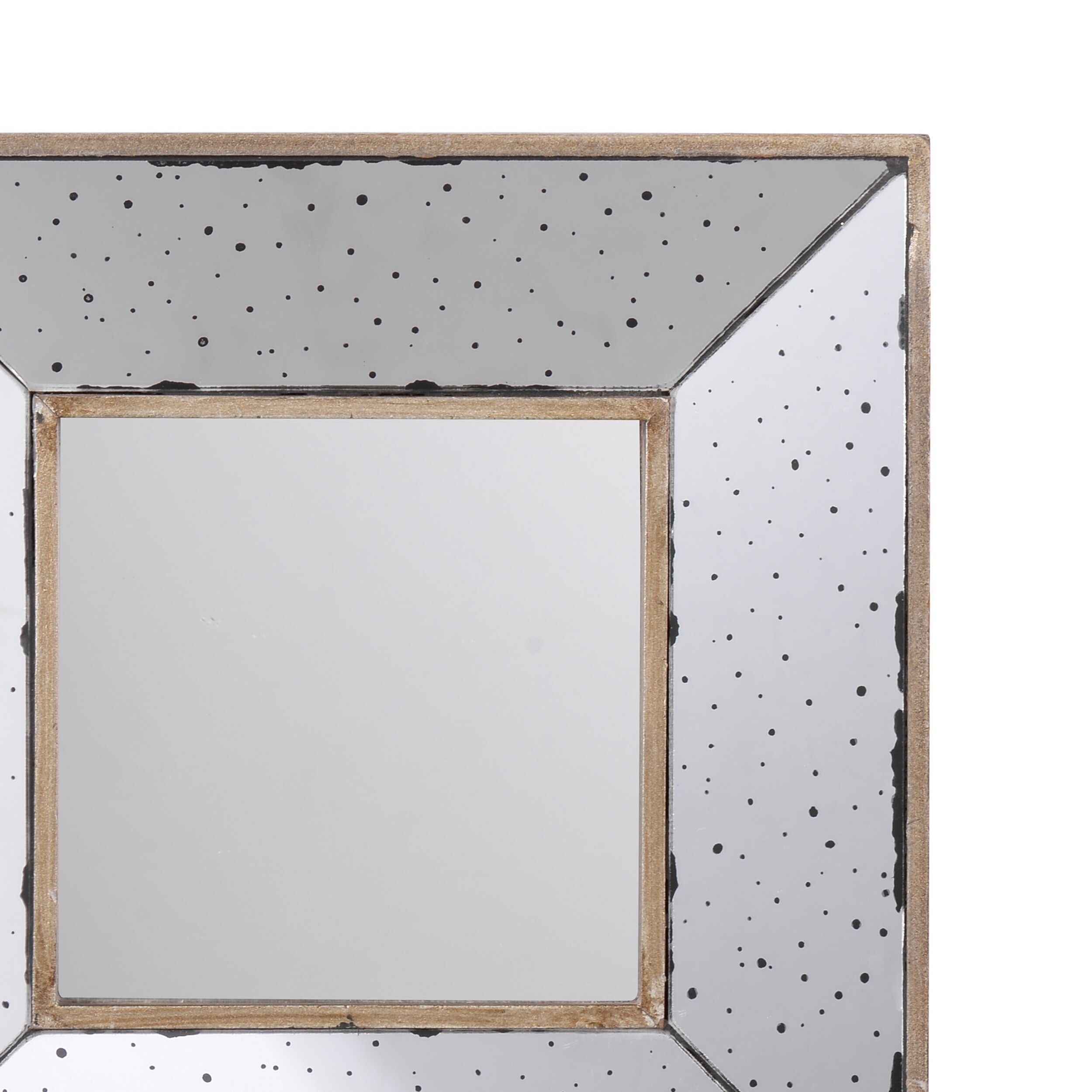 LUXEYARD Joe 12 Inch Square Wall Mirror 3 Dimensional Speckled Off ...