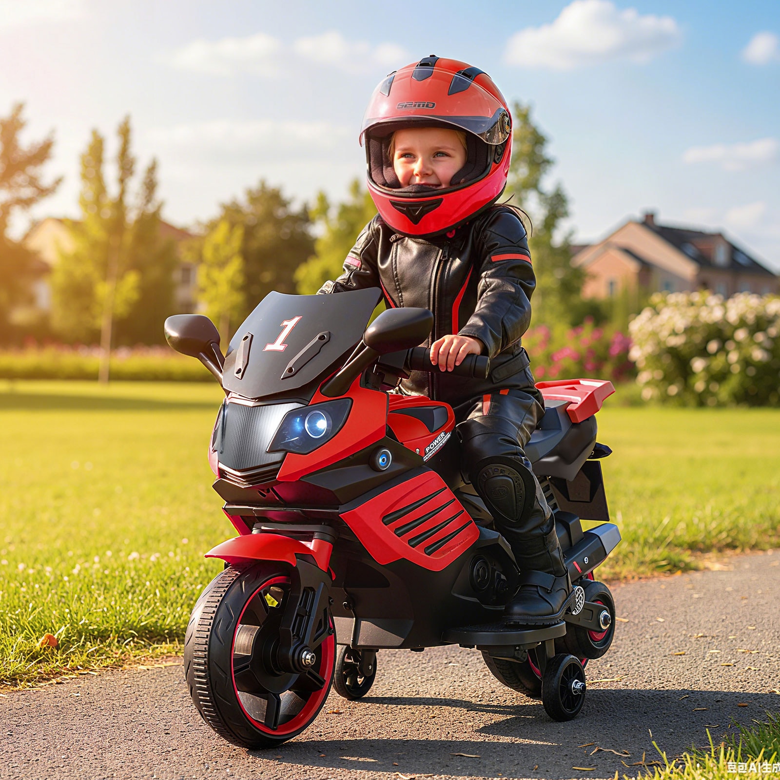 Slickblue Kids 6V Electric Ride On Motorcycle with Training Wheels LED ...