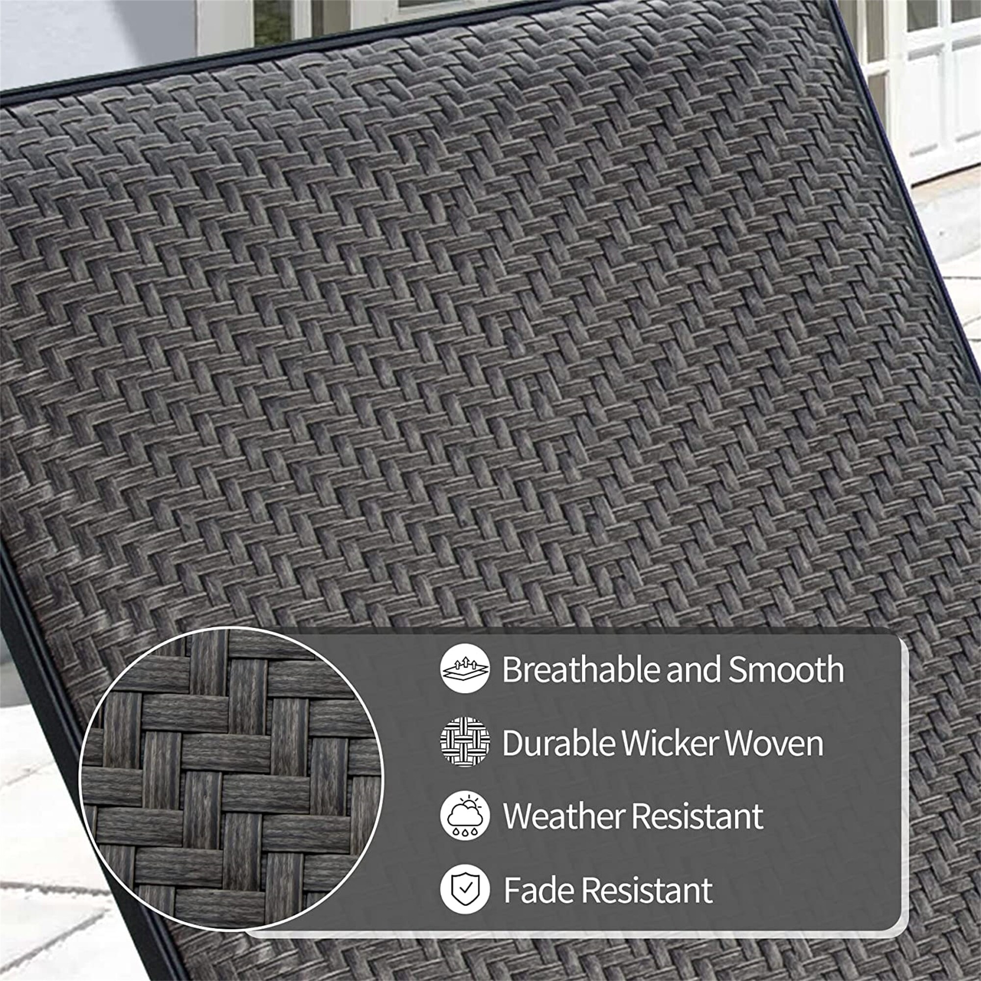 ZAKLOOP ResortFlex Recliner Duo Set of 2 Wicker Brown Rattan Frame ...
