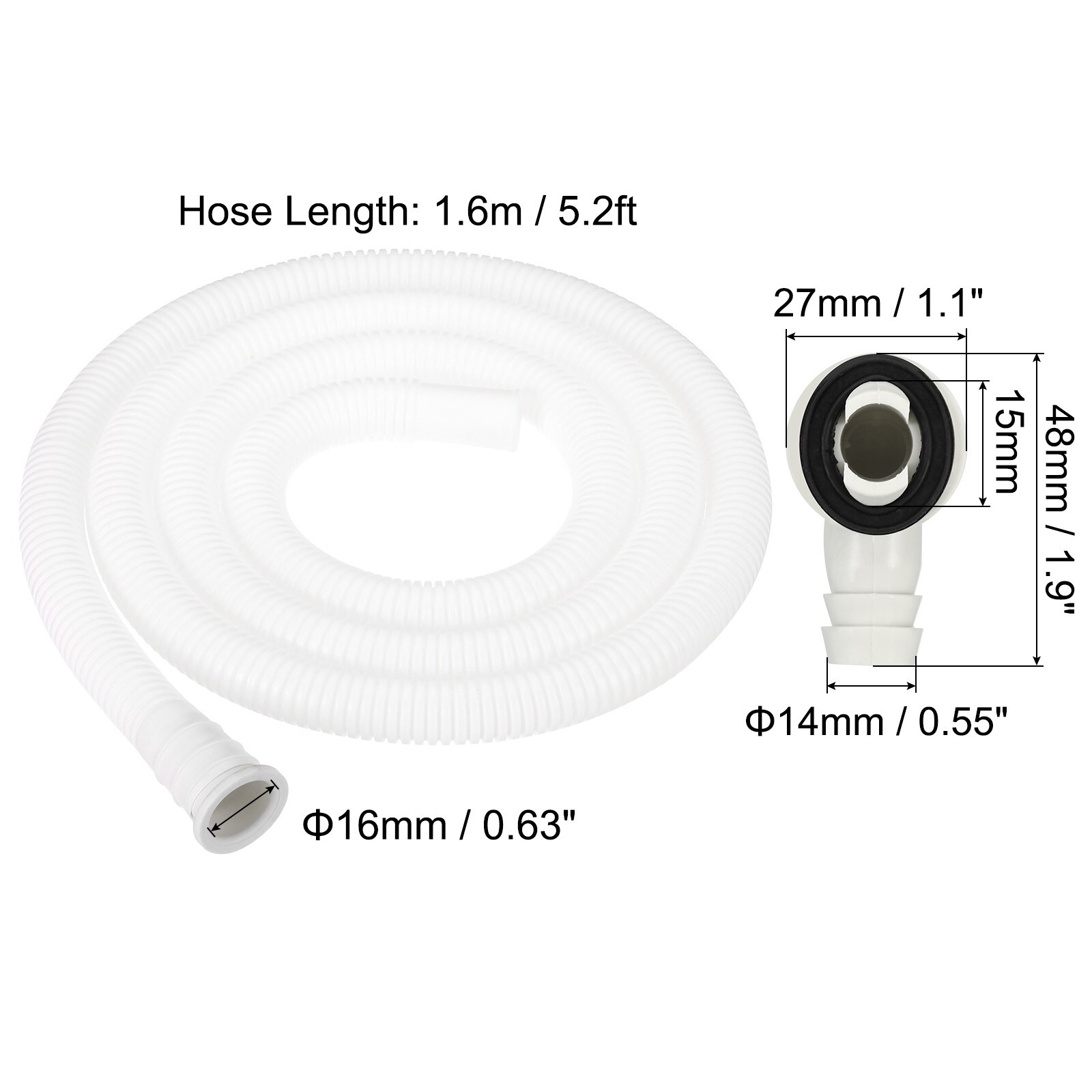 PATIKIL 5ft Air Conditioner Drain Kit 1 Set Universal Drain Connector ...