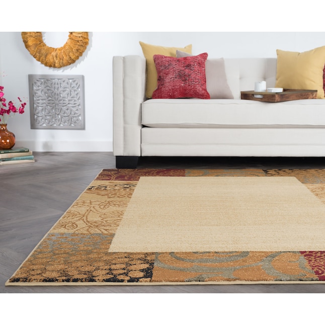 Tayse Elegance 8 x 10 (ft) Loomed Polypropylene Beige Rectangular ... Tayse Elegance 8 x 10 (ft) Loomed Polypropylene Beige Rectangular ...