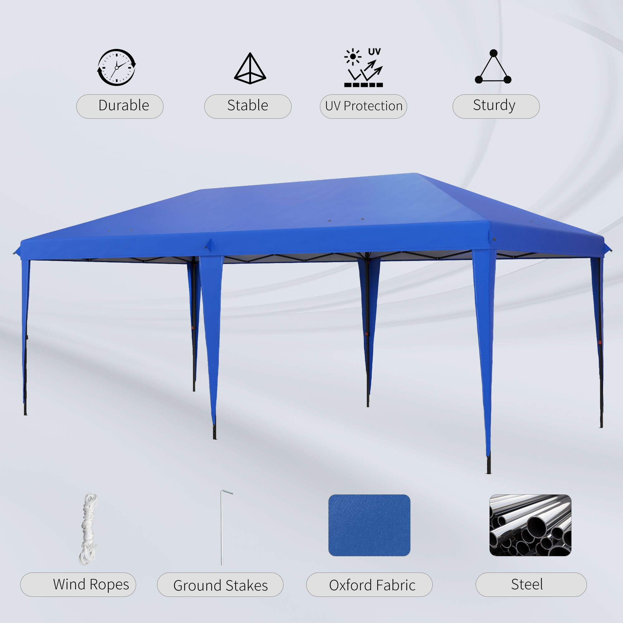 LOVMOR 10 x 19.2 FT Instant Canopy Wedding Party Canopy Tent Outdoor ...