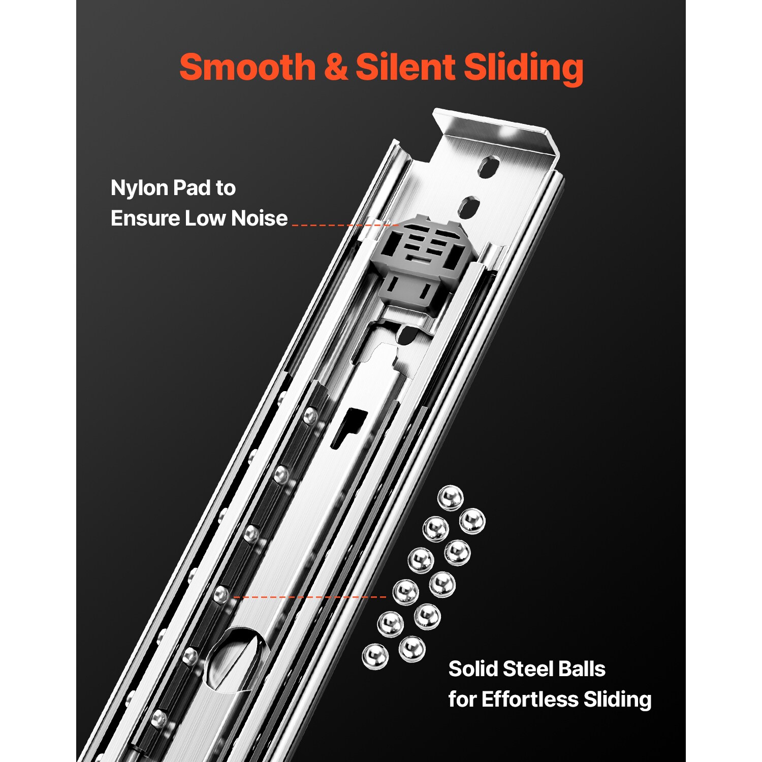 GIVIMO 500-lb 18-in Full-Extension Drawer Slides 1-Pair Compact Heavy ...