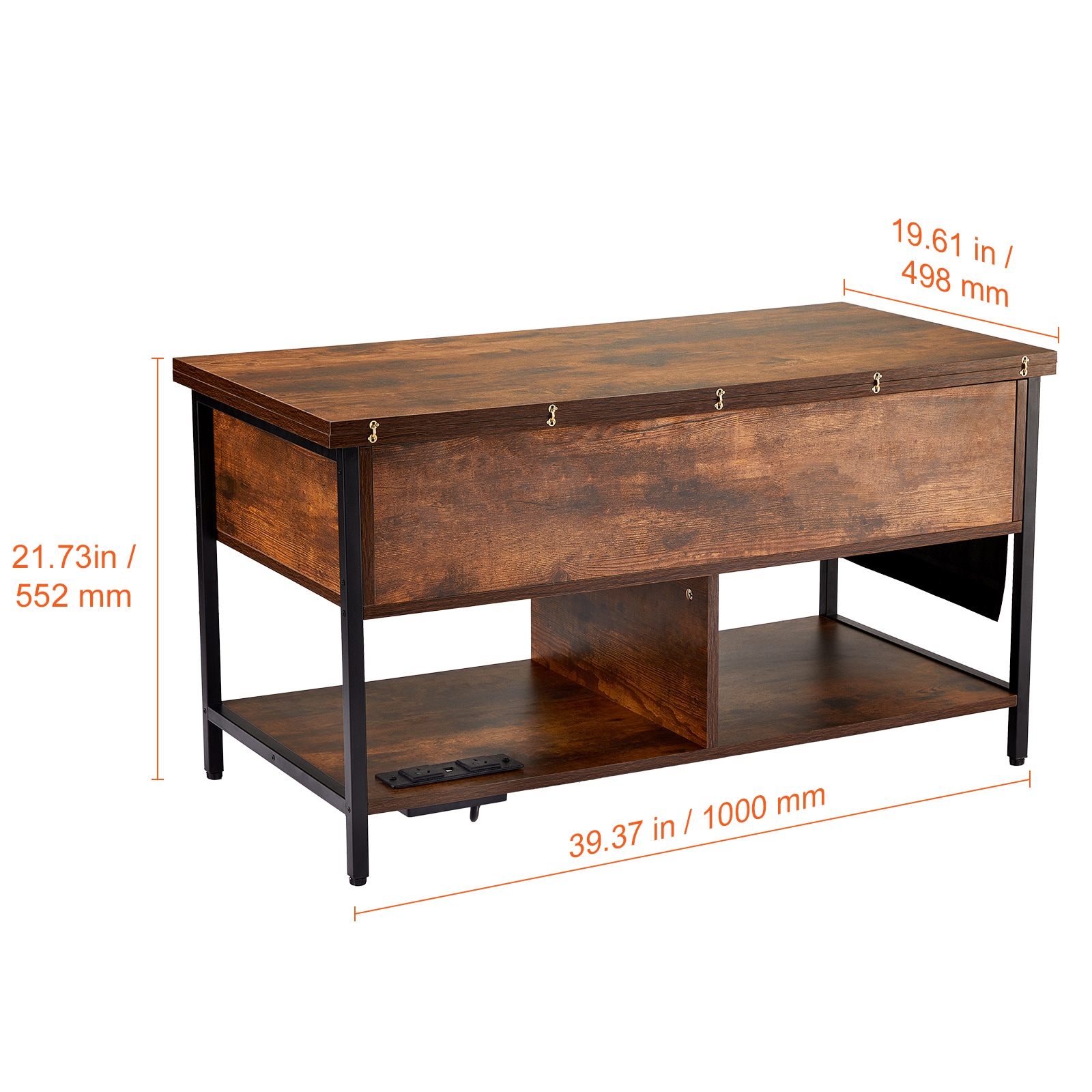 GIVIMO 39.4-in Lift Top Coffee Table Rectangle Coffee Table with ...