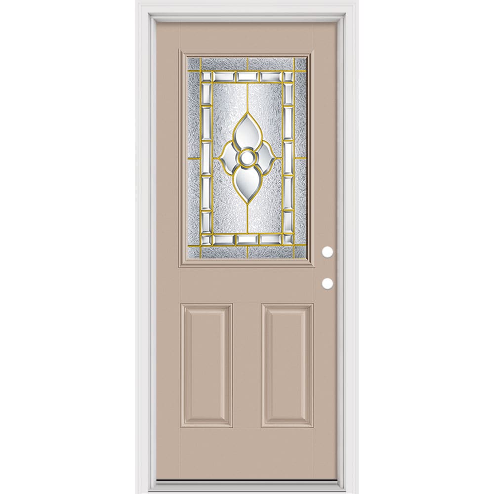 Masonite Georgian 32-in x 80-in x 4-9/16-in Fiberglass Half lite Left ...