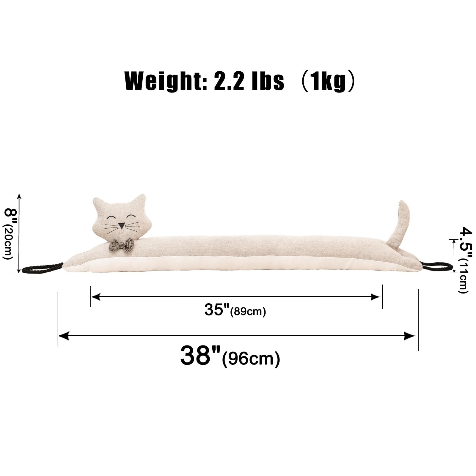 Oyezvary Under Door Draft Stopper Weighted Animal Cat Design 38 Inch ...