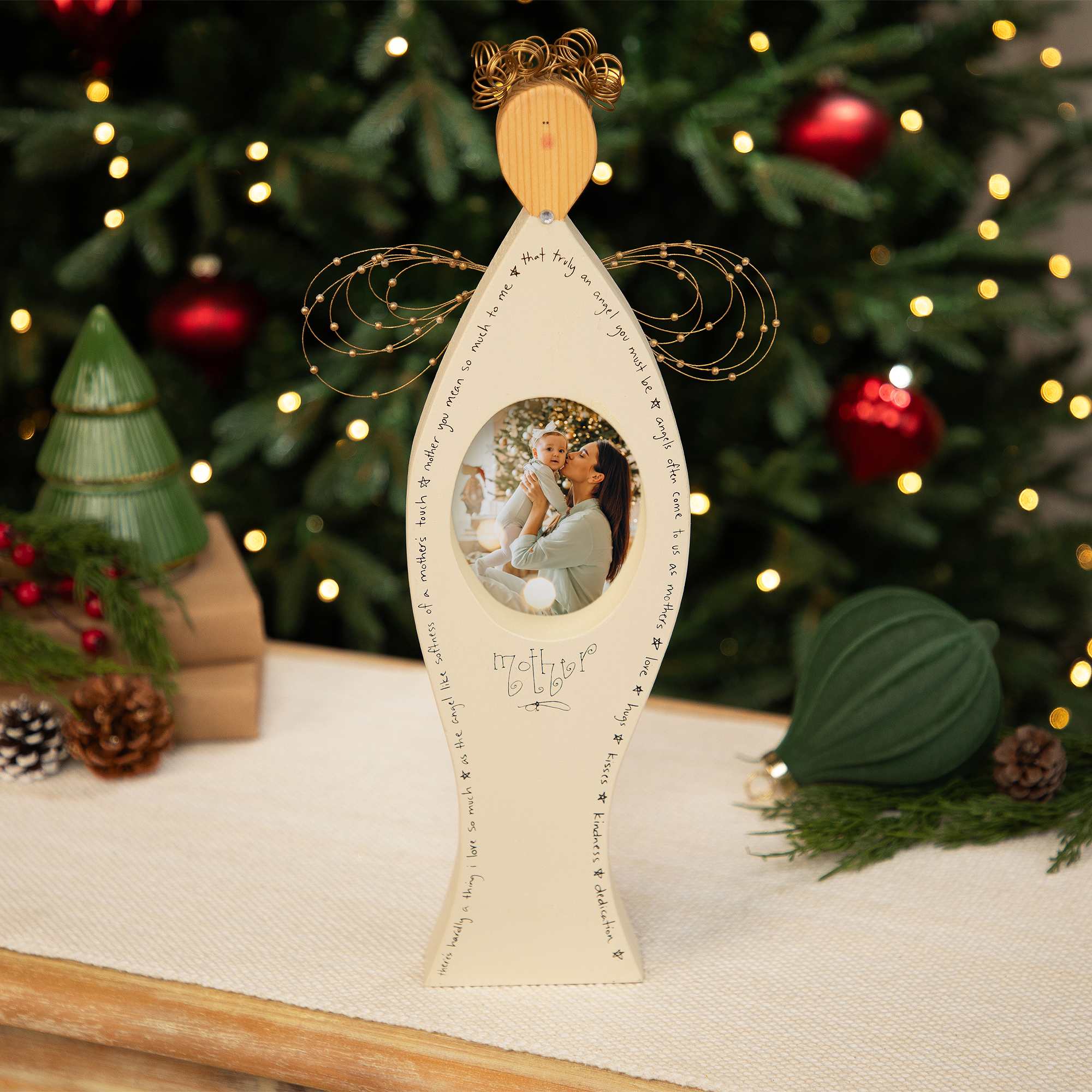 Christmas Central Mother Blessings Angel Figure Picture Frame - for 2. ...