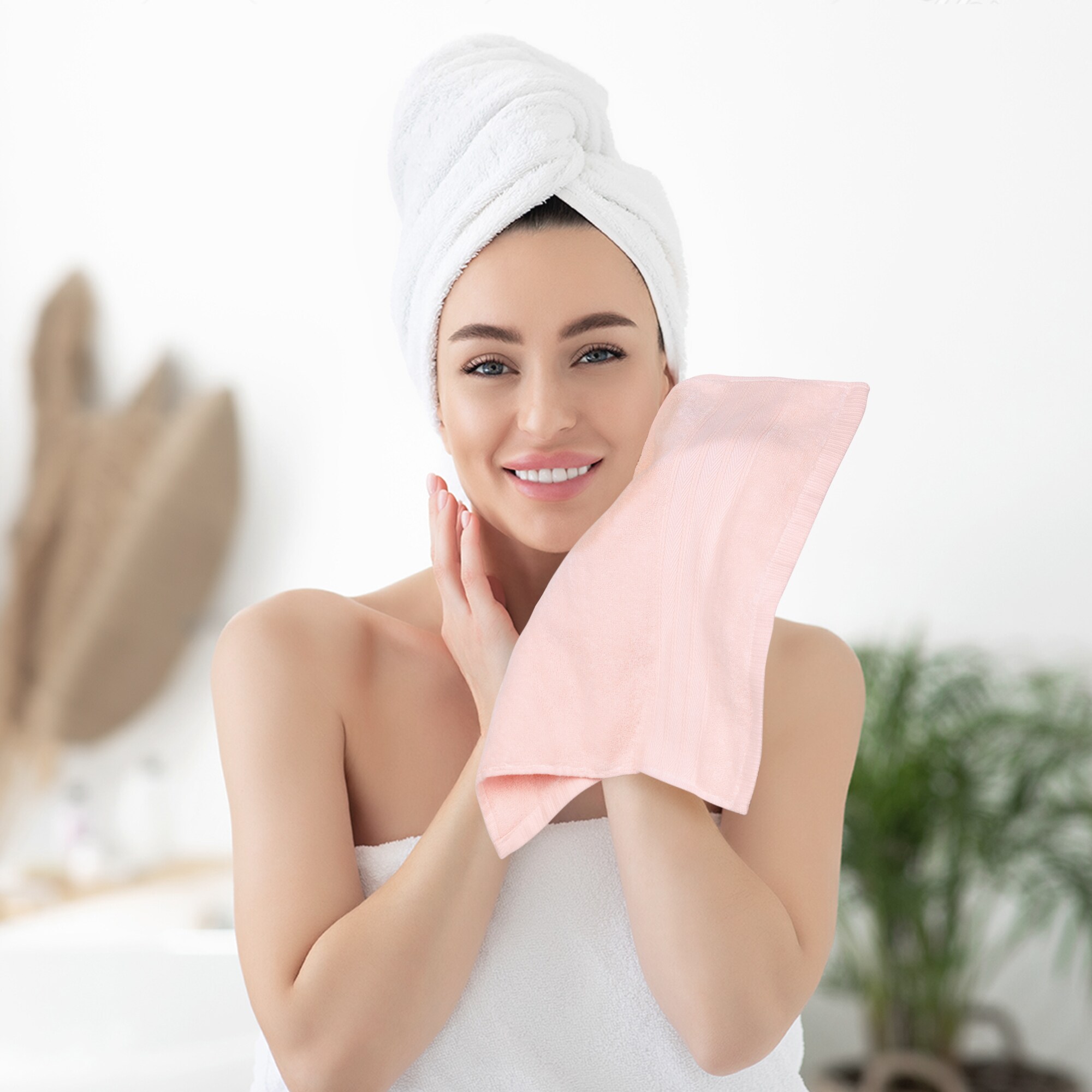 Unique Bargains Striped Cotton Bath Washcloths Absorbent Face Towels ...