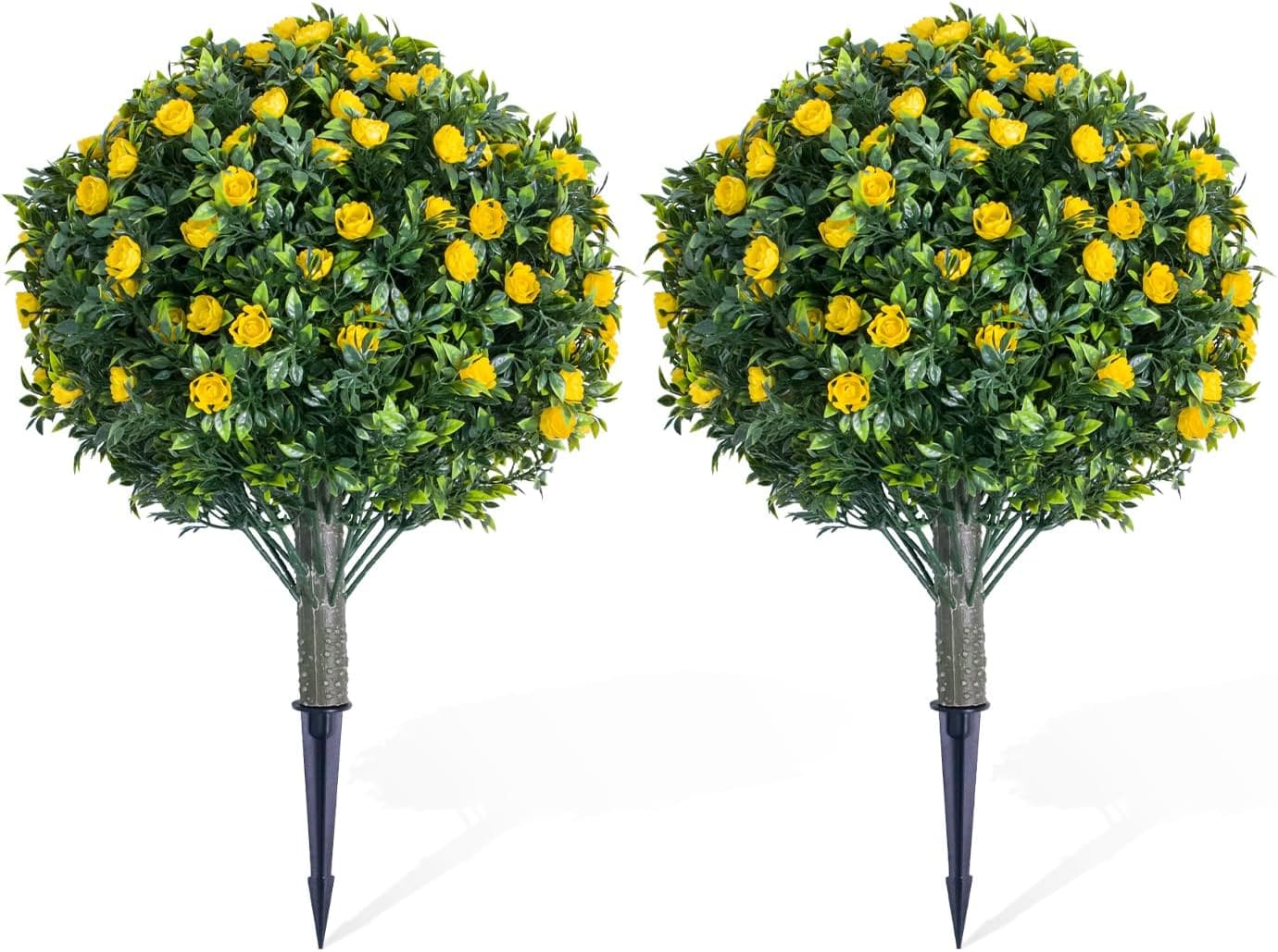 Edwards 2PC Artificial Topiary Ball Trees with Metal Stakes Resistant ...