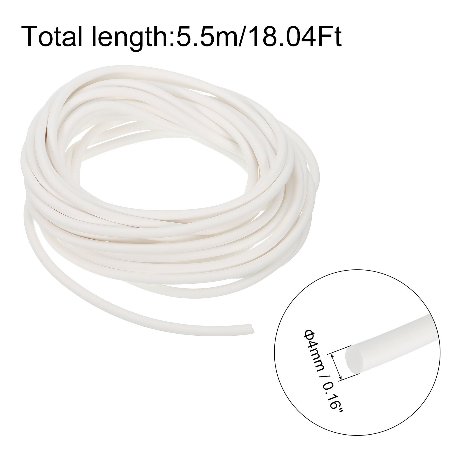 Unique Bargains Silicone Foam Seal Strip 4mm(0.16 Inch) Dia 5.5 Meters ...