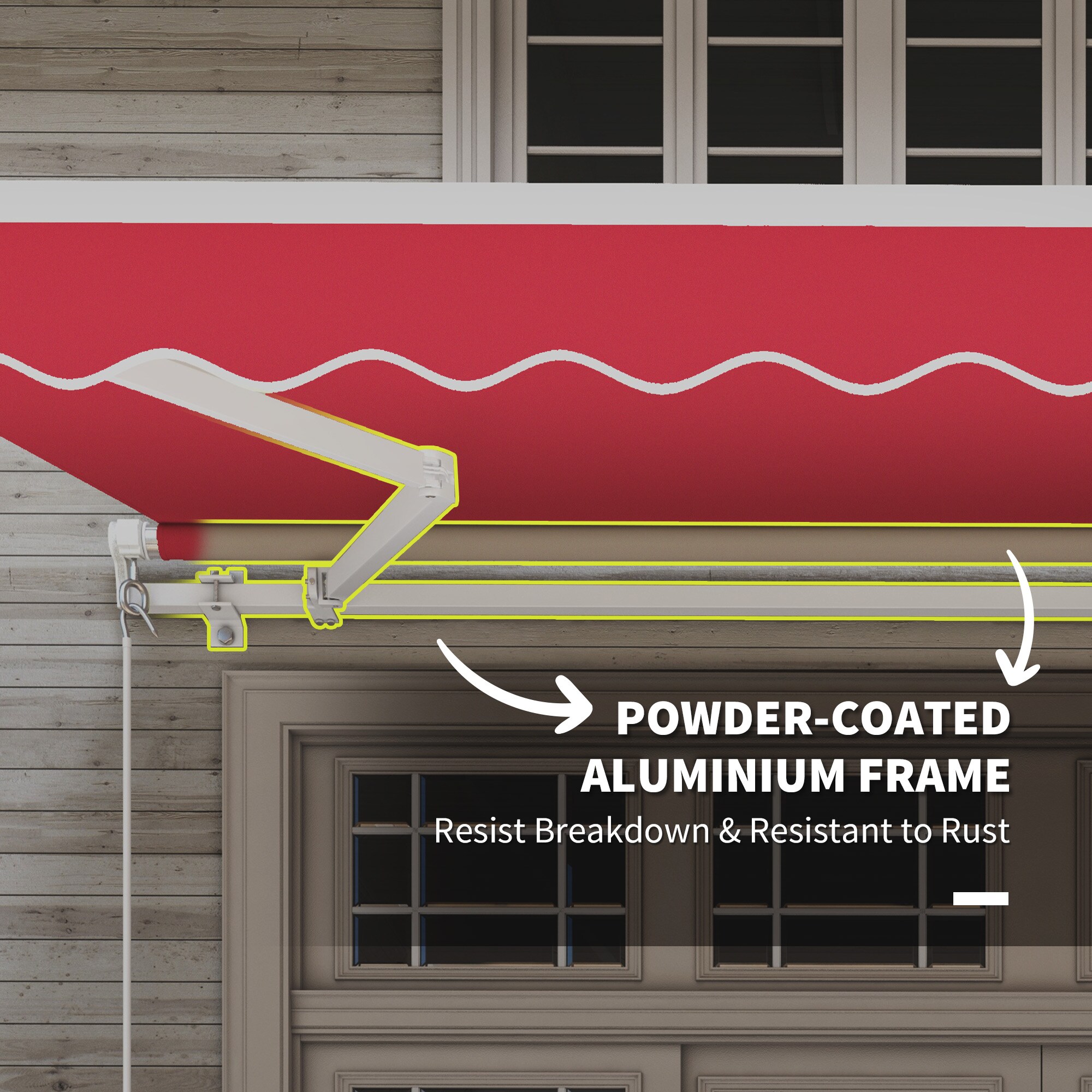 Blisstyle Outsunny 12x10 Retractable Awning Patio Awnings Sun Shade ...