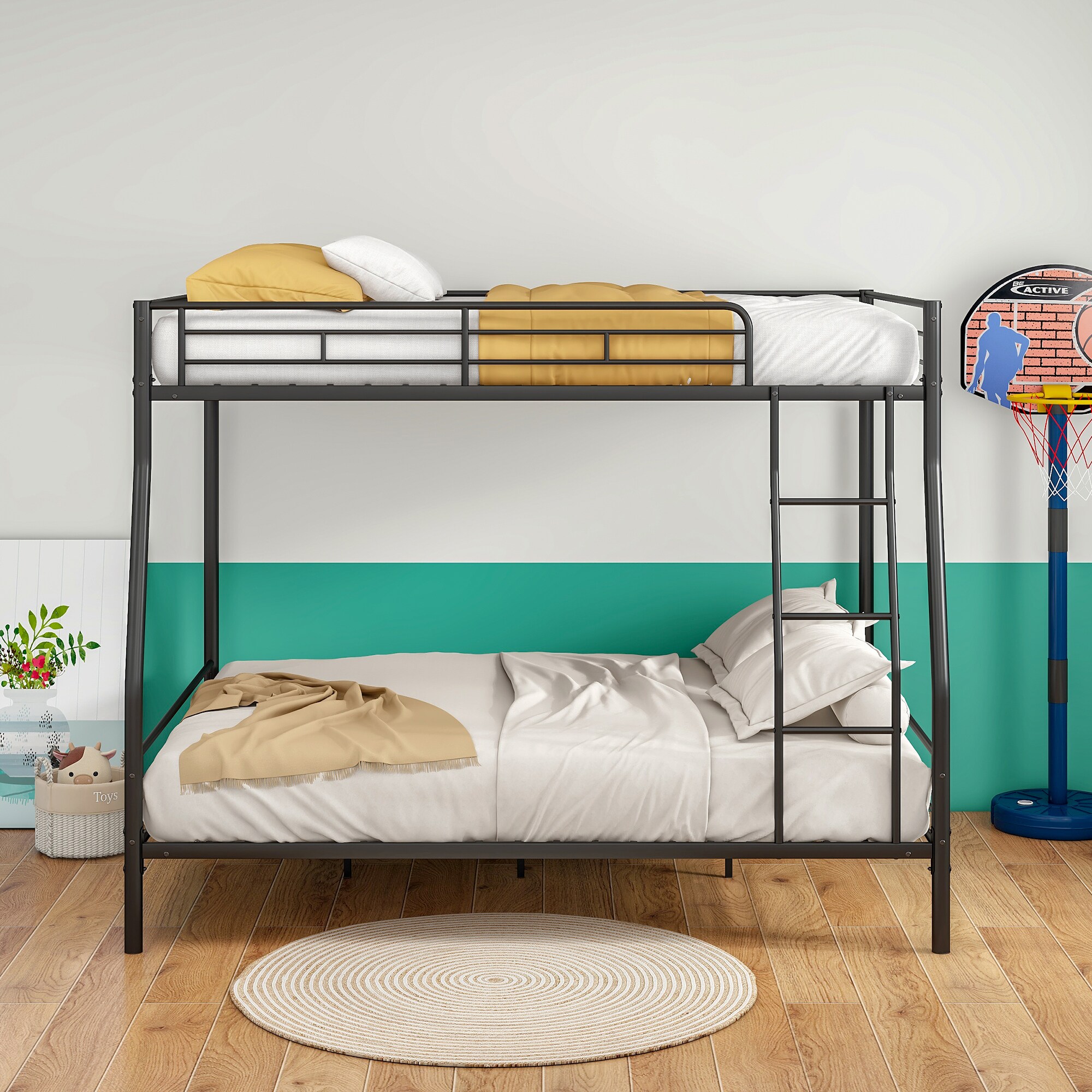 Clihome Full Black Metal Bed Frame in the Beds department at Lowes.com