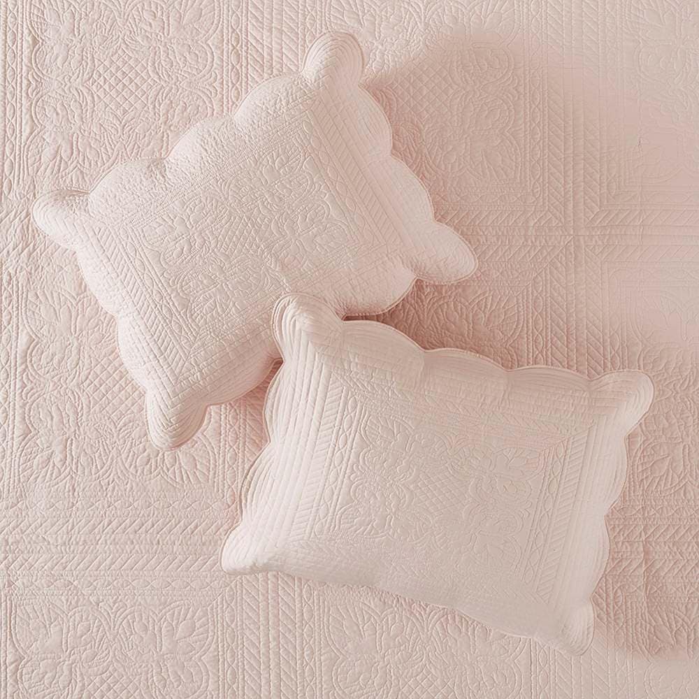 JUJABU Blush King/Cal King 108in 3 Piece Reversible Scalloped Edge ...