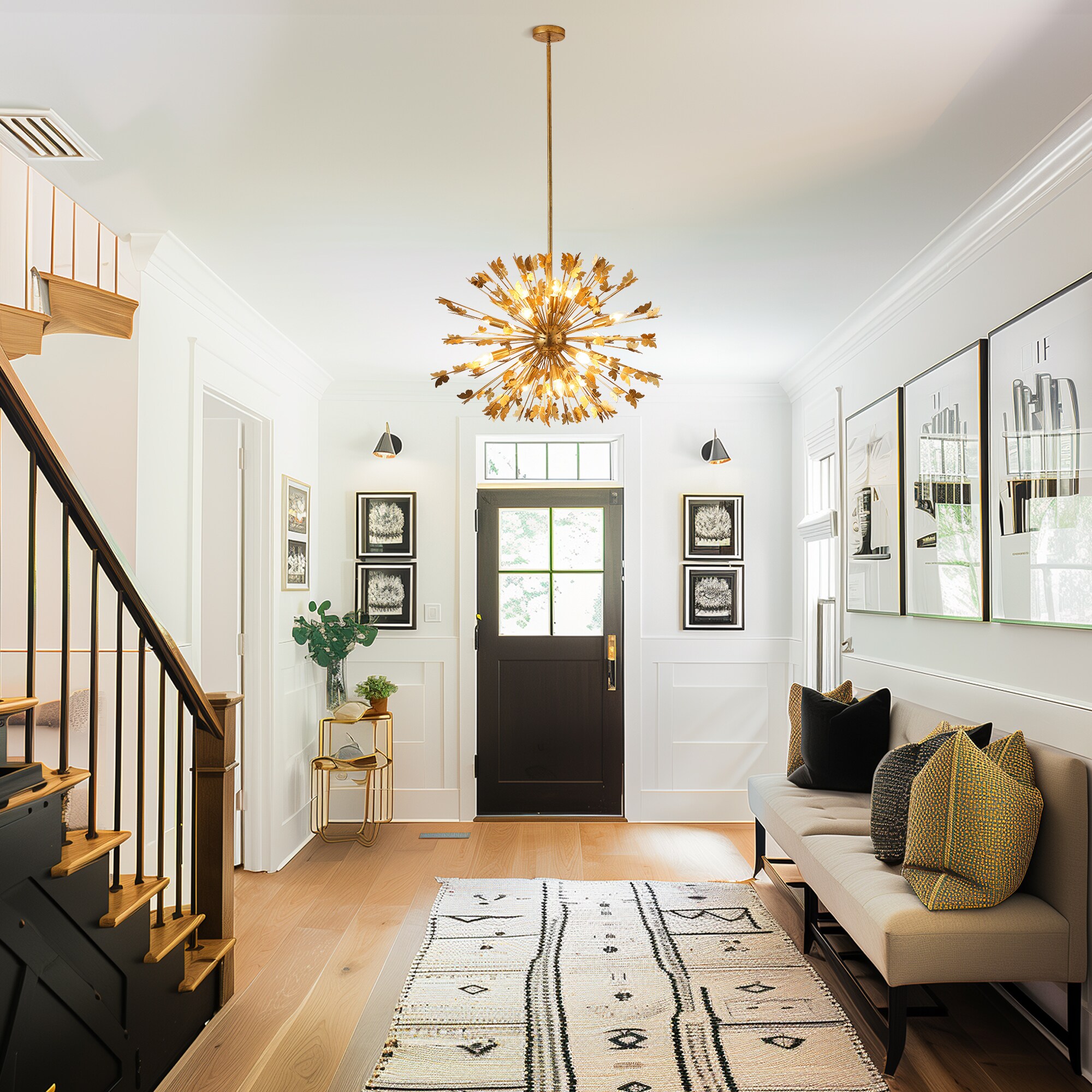 Parrot Uncle 14 -Light Brushed Gold Metal Steel Chandelier in the ...