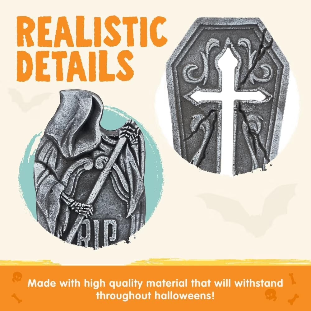 Joyfy 17 inches Halloween Decorations Outdoor Tombstones in the ...