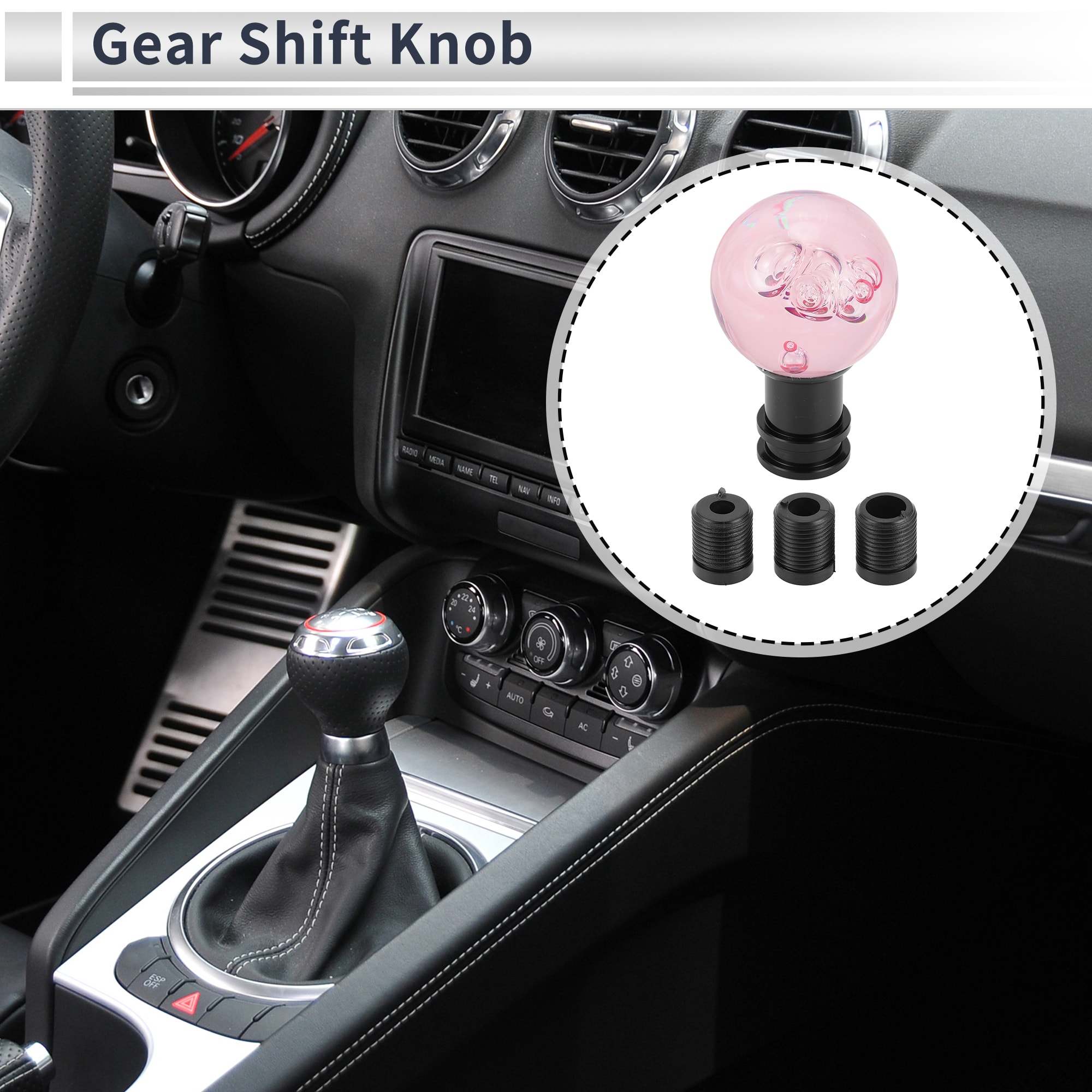 Unique Bargains Car Gear Shift Knob Acrylic Aluminum Alloy Stick ...