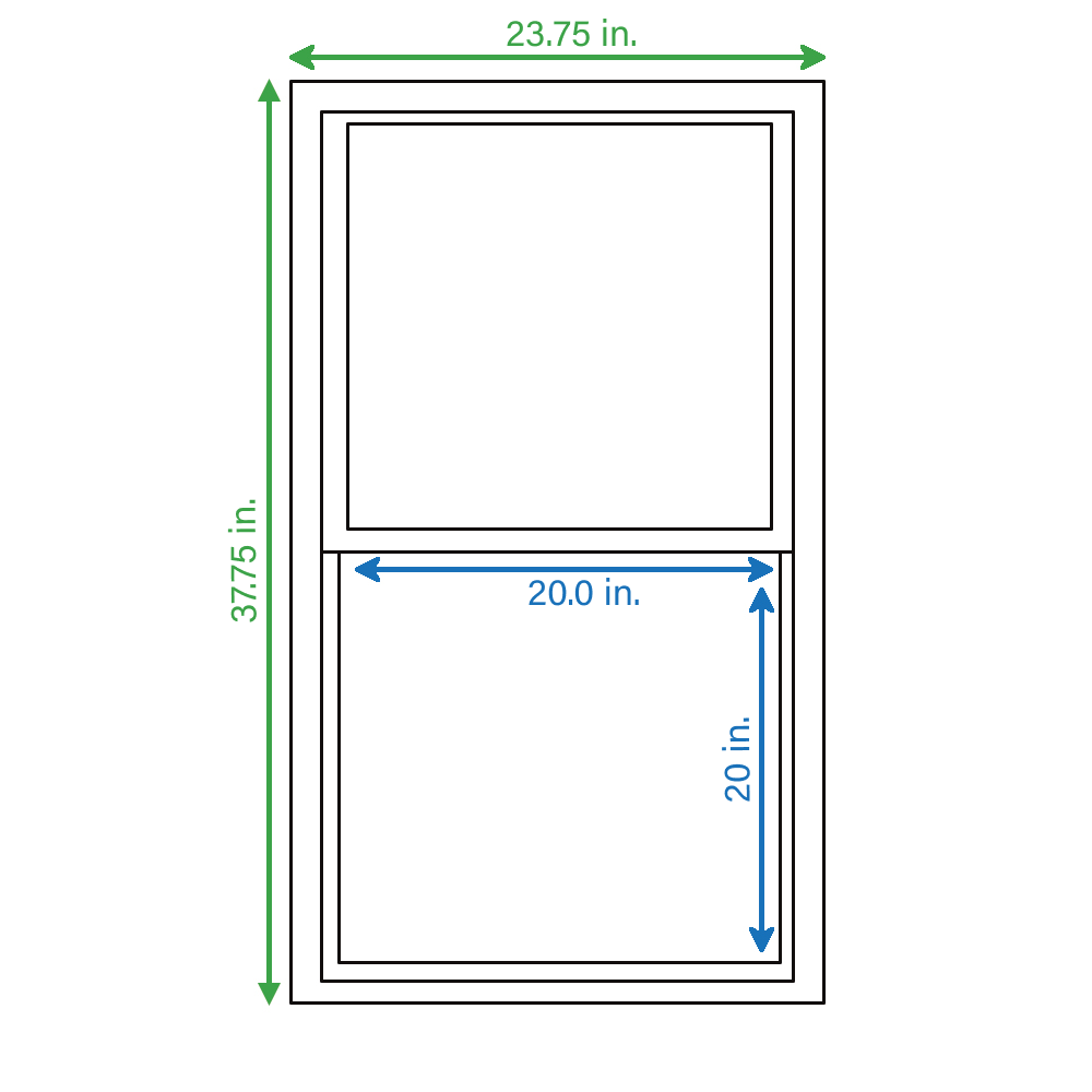 RELIABILT 3900 Series 23-3/4-in x 37-3/4-in White Exterior White ...
