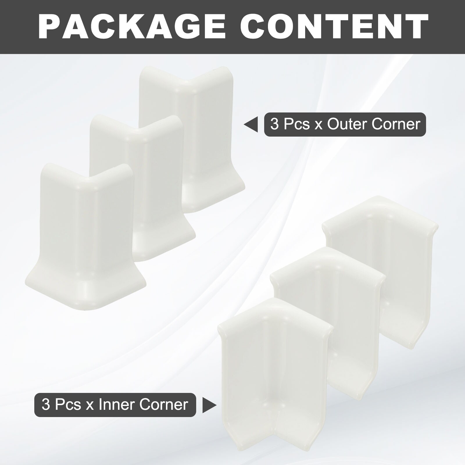 Unique Bargains Self Adhesive Baseboard Corner Blocks 2.2inch Wall Edge ...