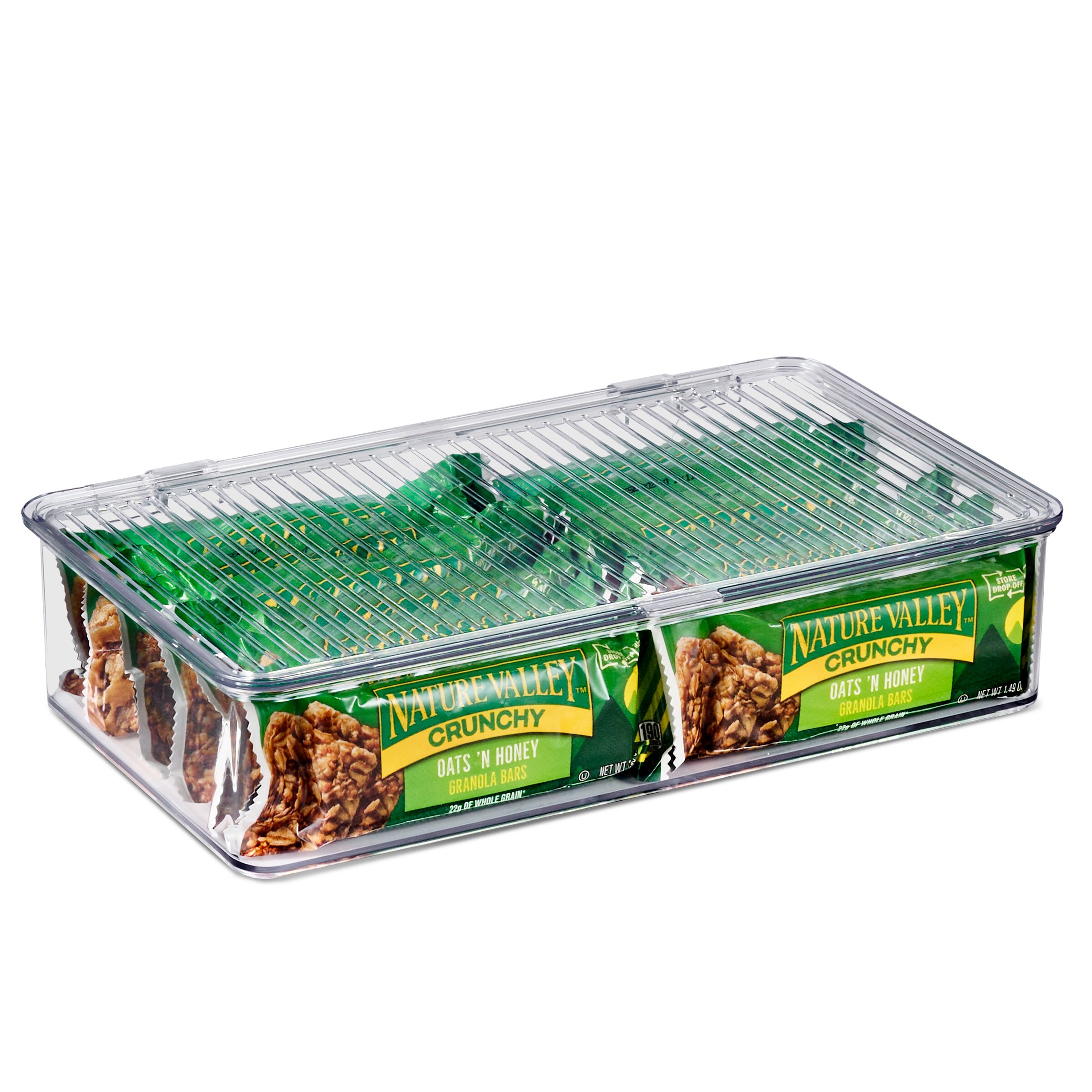 SORBUS 2 pack Small Storage Bins For Pantry and Fridge With Hinged Lids ...