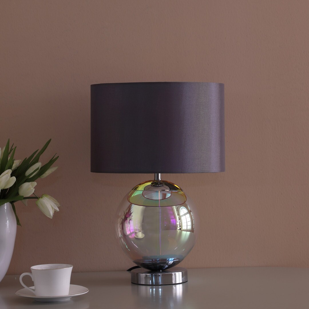 JUSHUA Iridescent Chrome Table Lamp Stylish Desk Lamp for Bedroom Decor ...