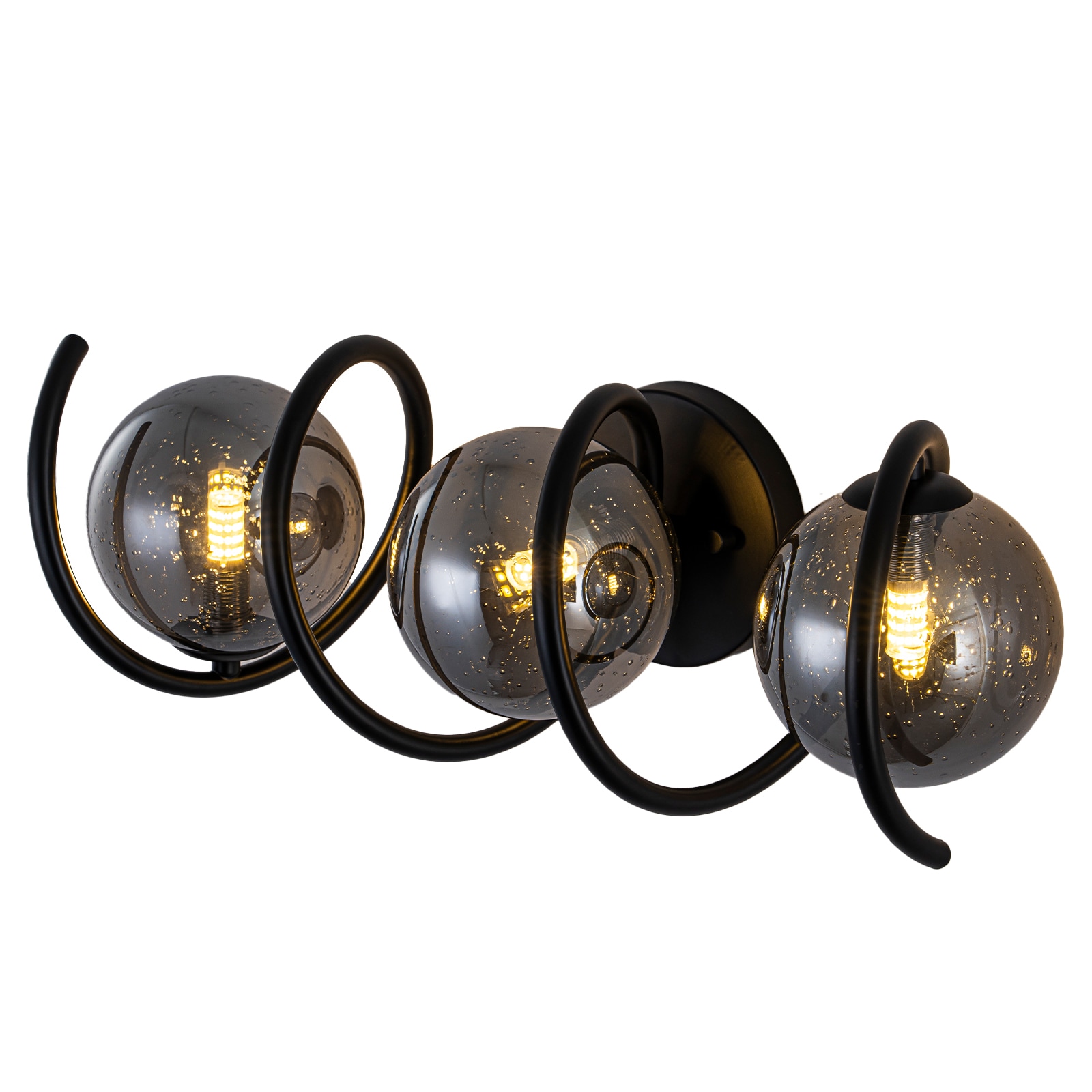 MENCOLULU Flush Mount Lighting 15.75-in Black Flush Mount Light in the ...