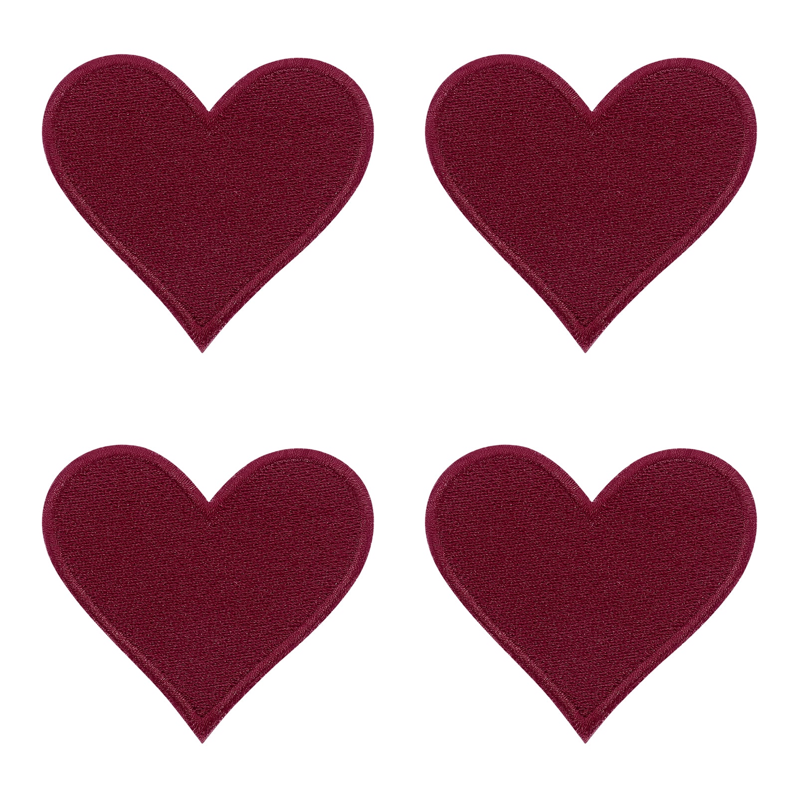 Unique Bargains 4pcs Iron on Heart Patches Sew on Small Heart ...
