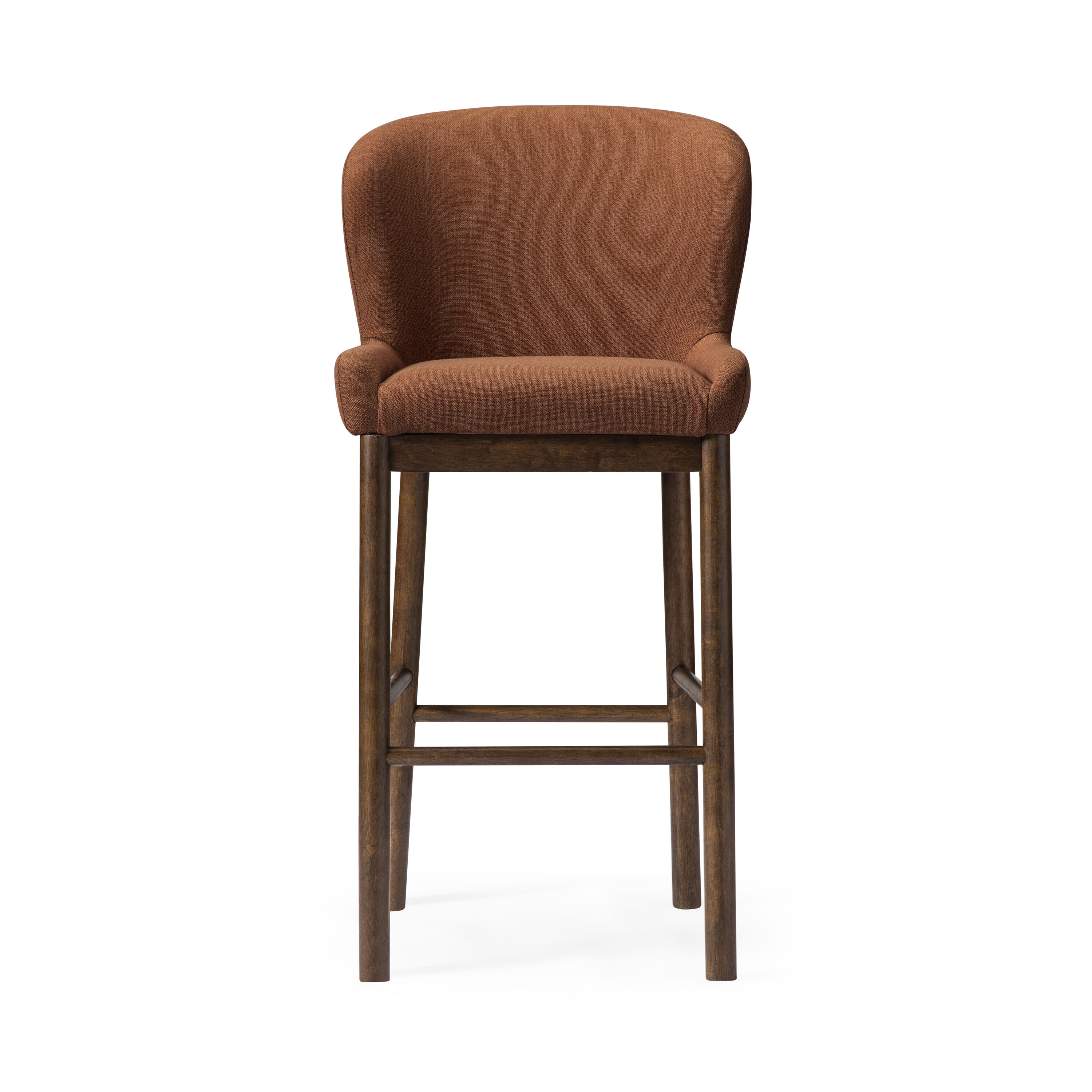 Maven Lane 31in Gia Bar Stool in Aged Brown Finish With Clay Canvas ...