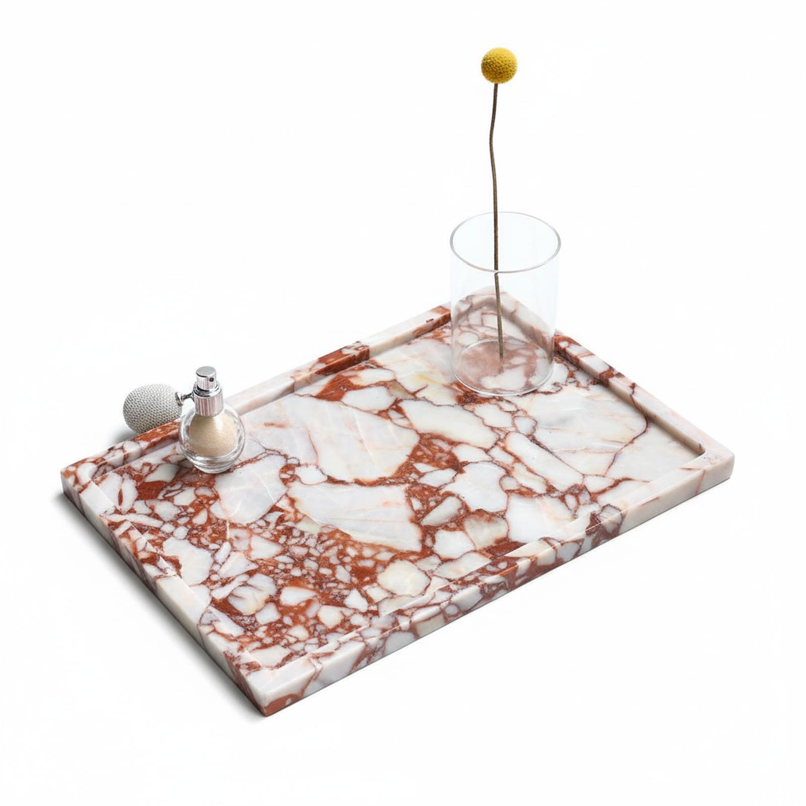 Baginizer Italian Marble Scalloped Tray for Bathroom Vanity Kitchen ...