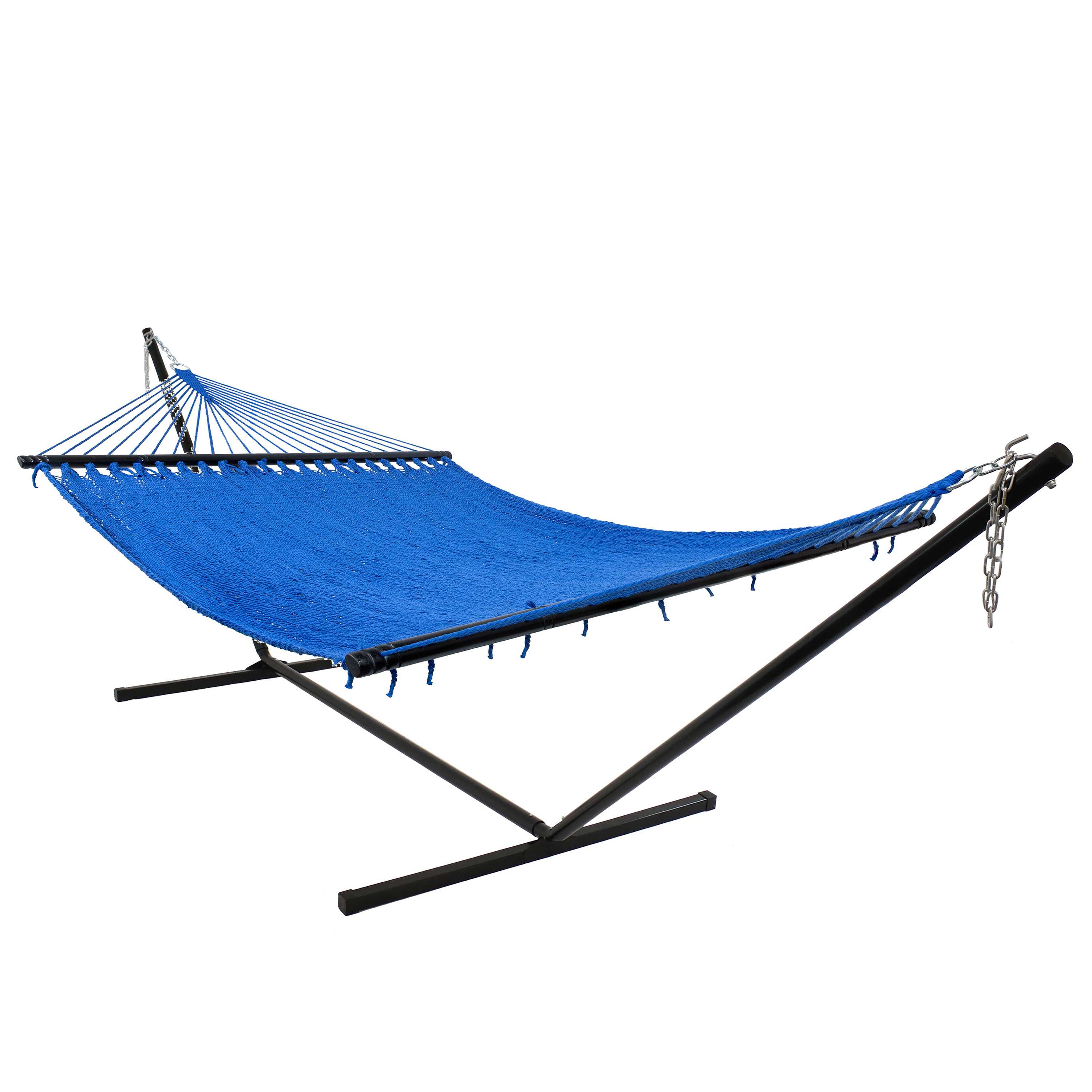Sunnydaze Decor Sunnydaze Polyester Double-Wide Rope Hammock with 15 ...