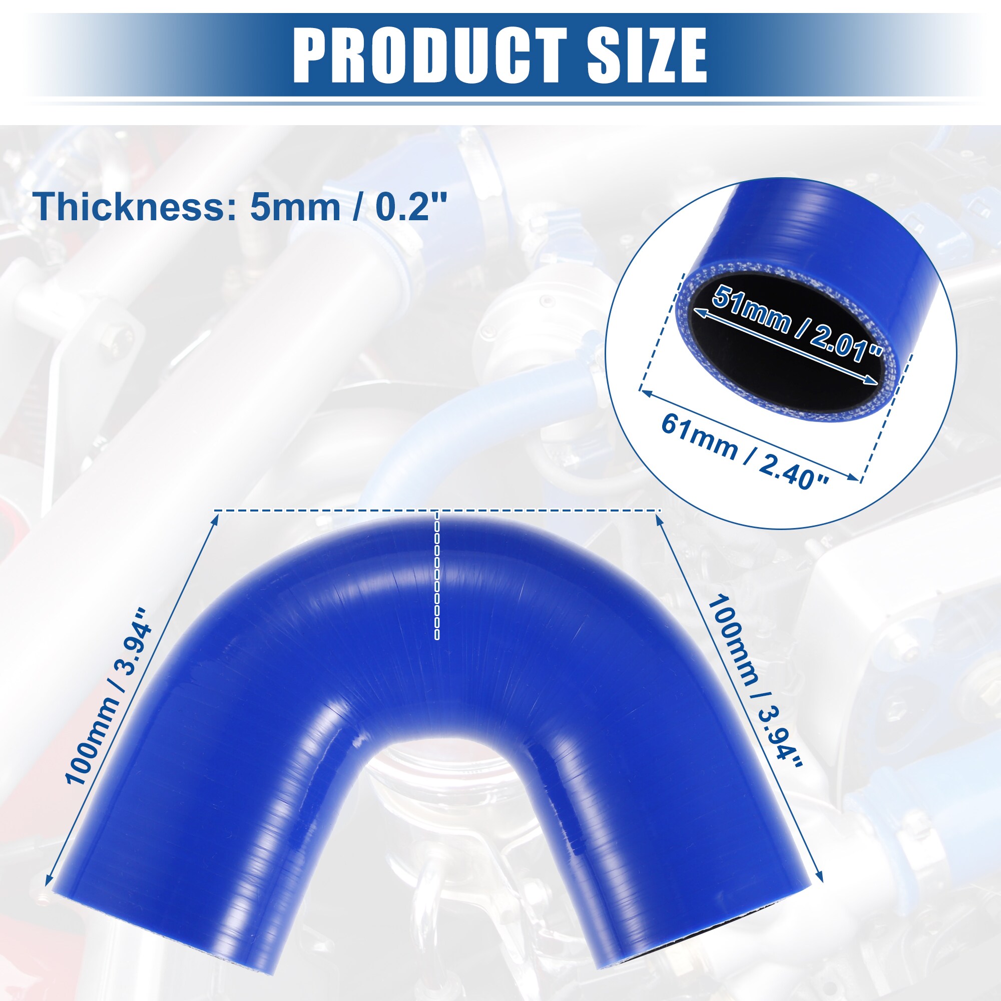 Unique Bargains 51mm 2.01 Inch ID 135 Degree Elbow Silicone Reducer ...
