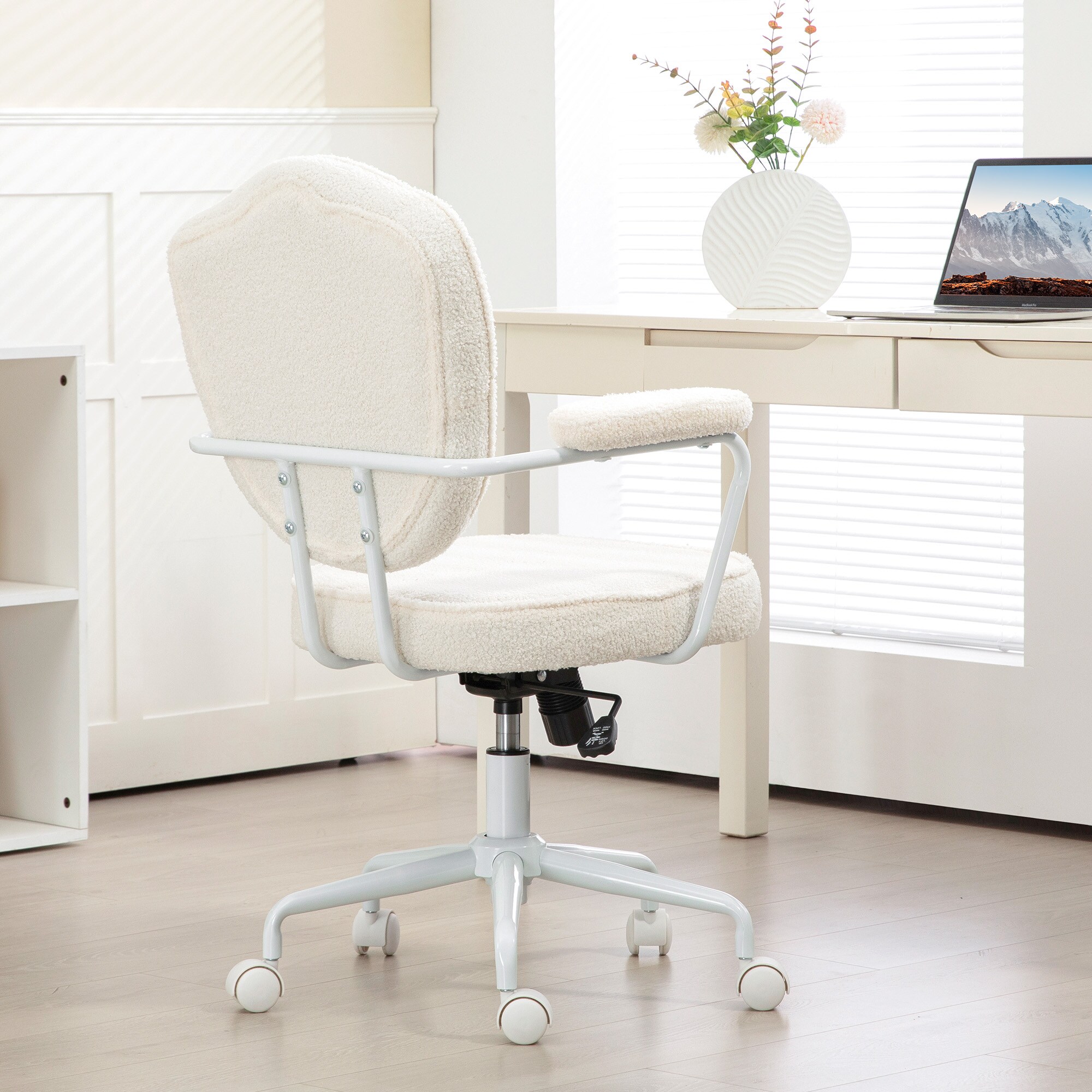 HomCom Cute Home Office Chair Computer Desk Chair with Button Tufted ...