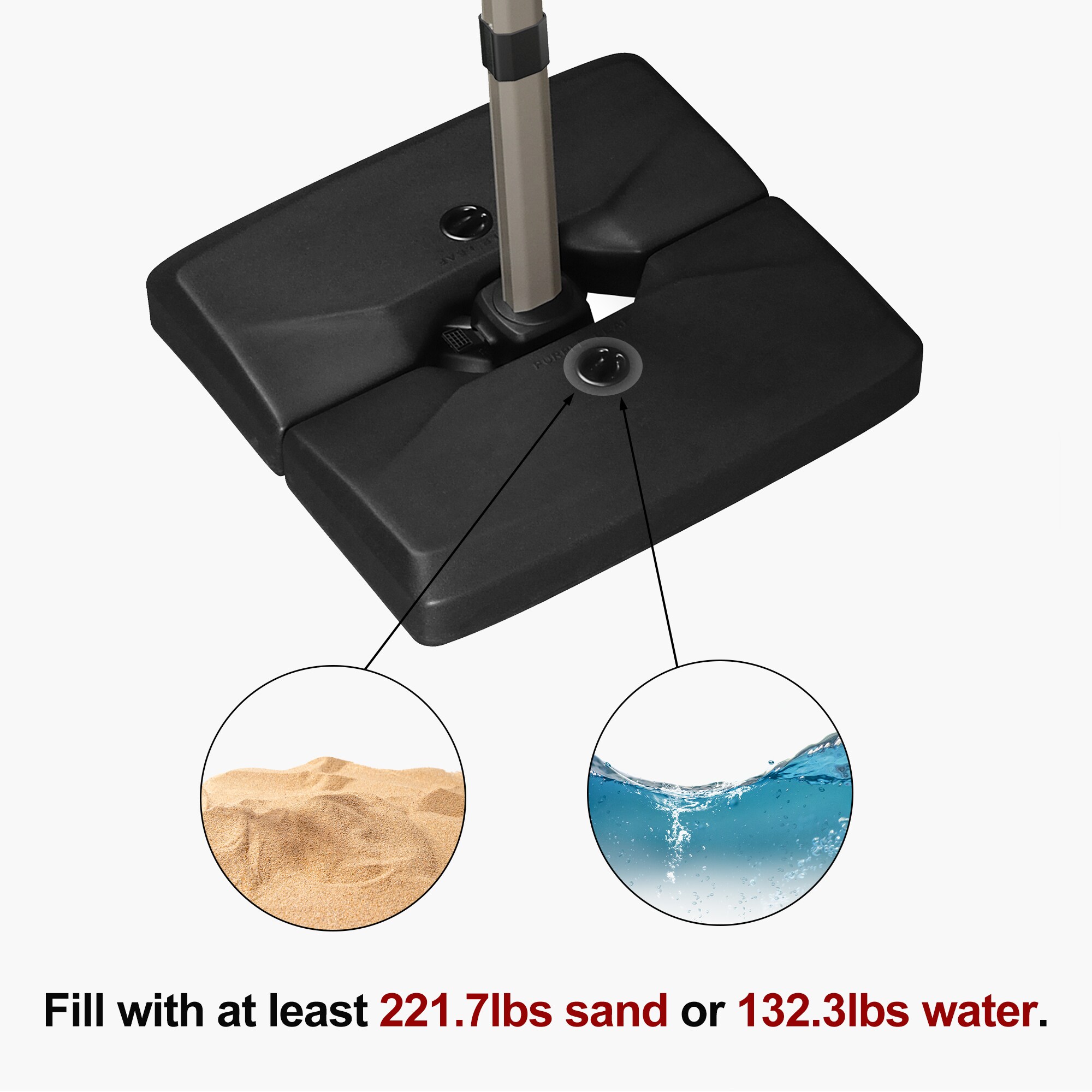 PURPLE LEAF Patio Umbrella Base Black Patio Umbrella Base in the Patio ...